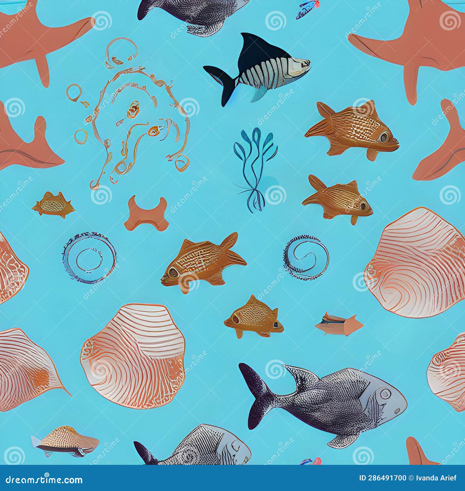 Ocean Draw Random Background, Underwater, Abstract Element Pattern ...