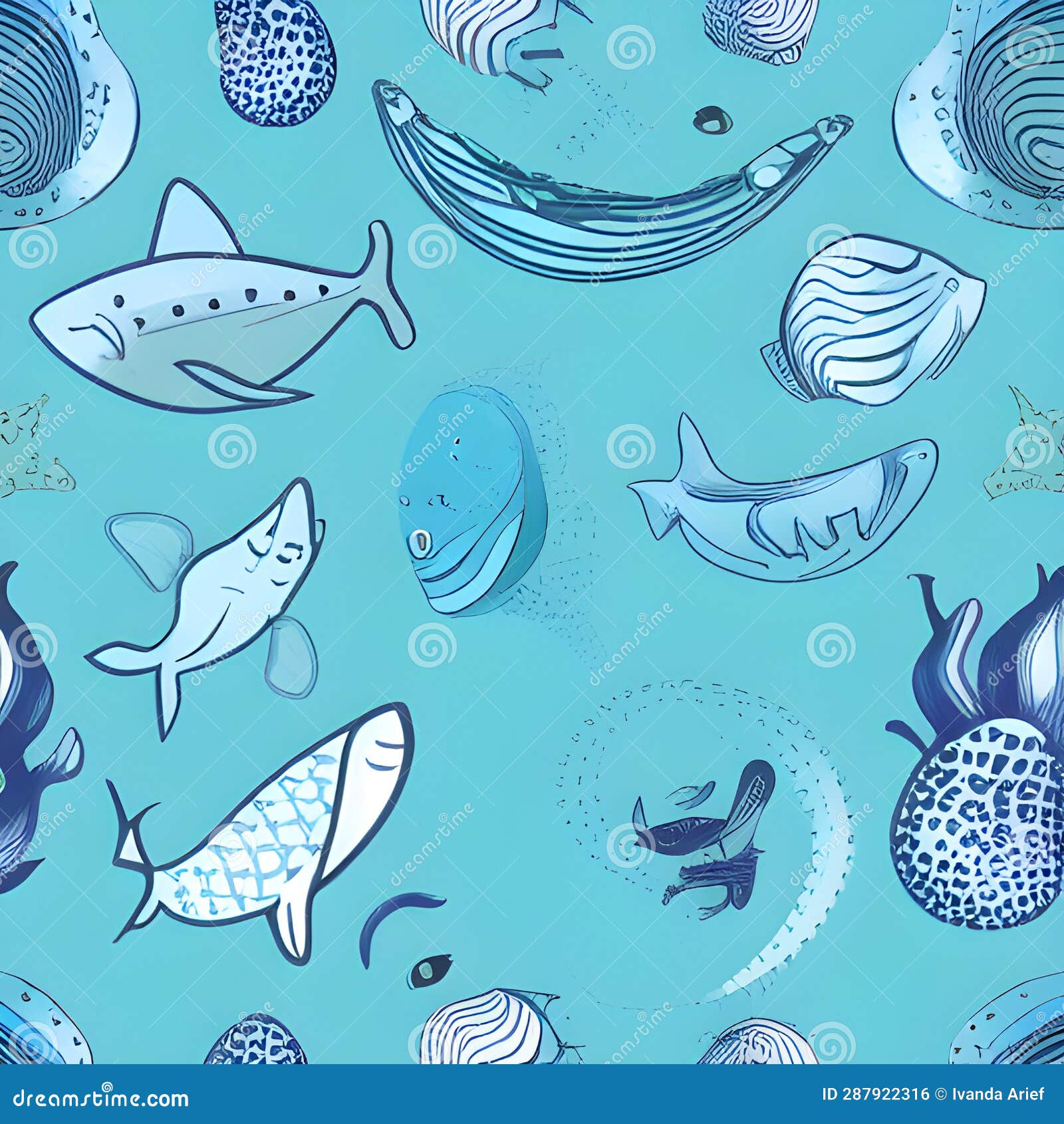 Ocean Draw Random Background, Underwater, Abstract Element Pattern ...