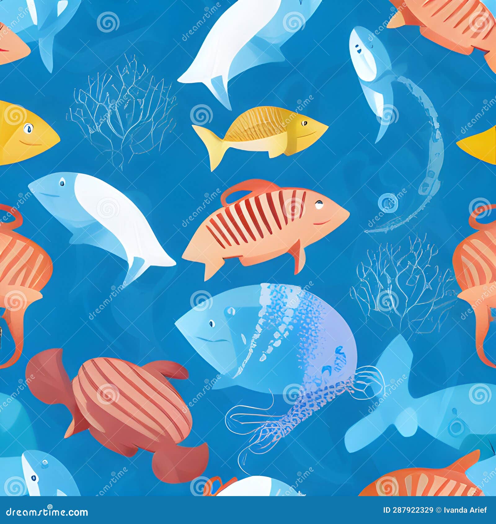Ocean Draw Random Background, Underwater, Abstract Element Pattern ...