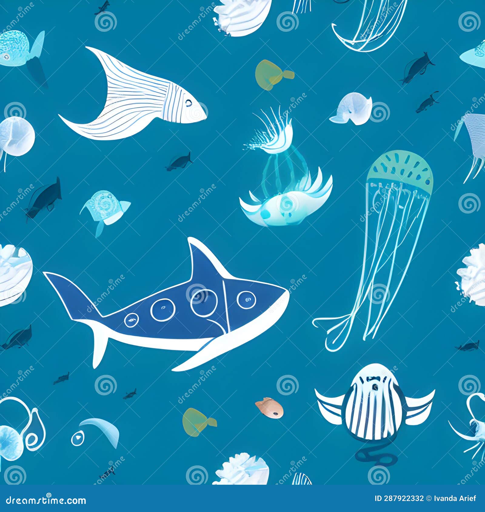 Ocean Draw Random Background, Underwater, Abstract Element Pattern ...