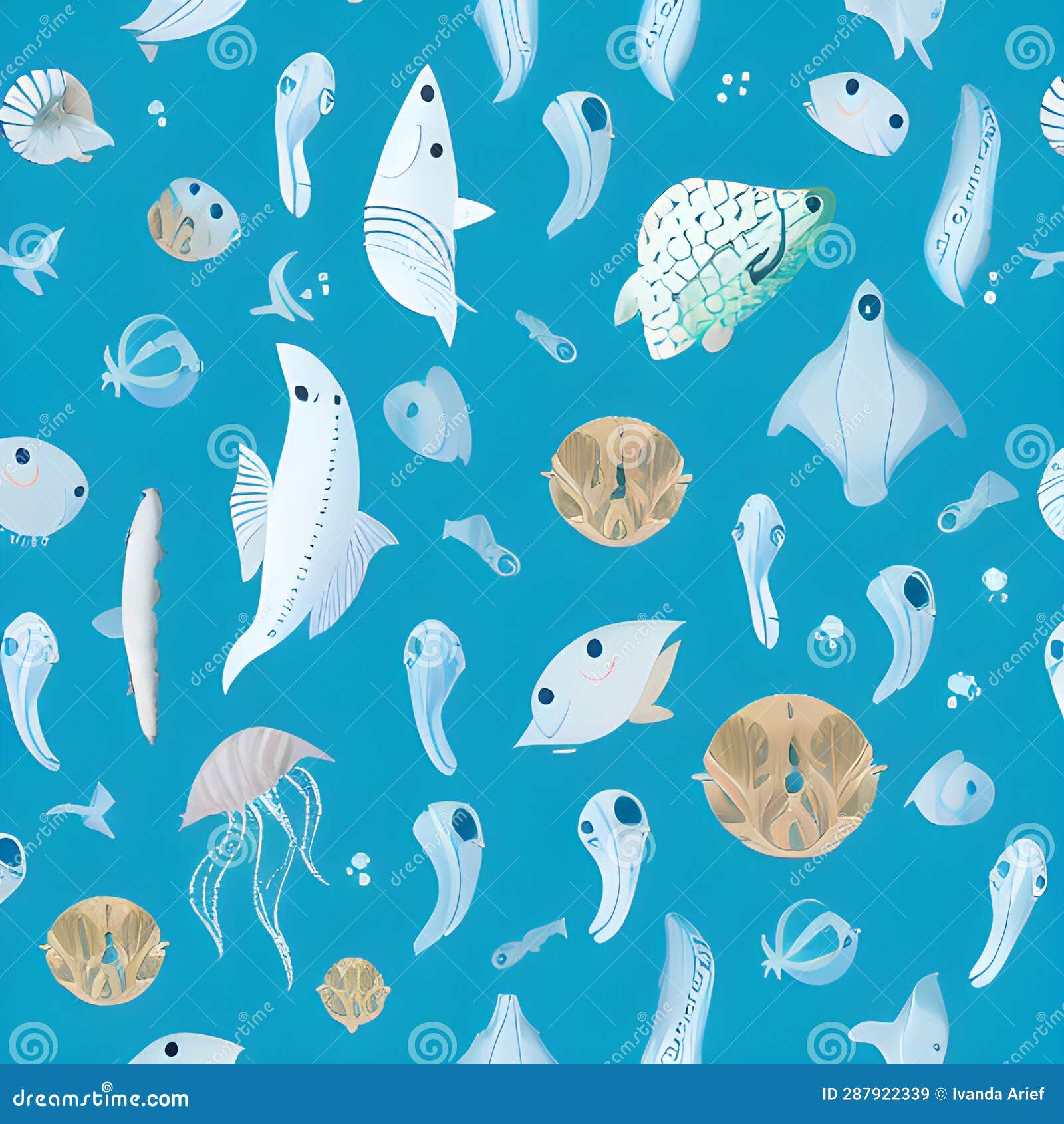 Ocean Draw Random Background, Underwater, Abstract Element Pattern ...