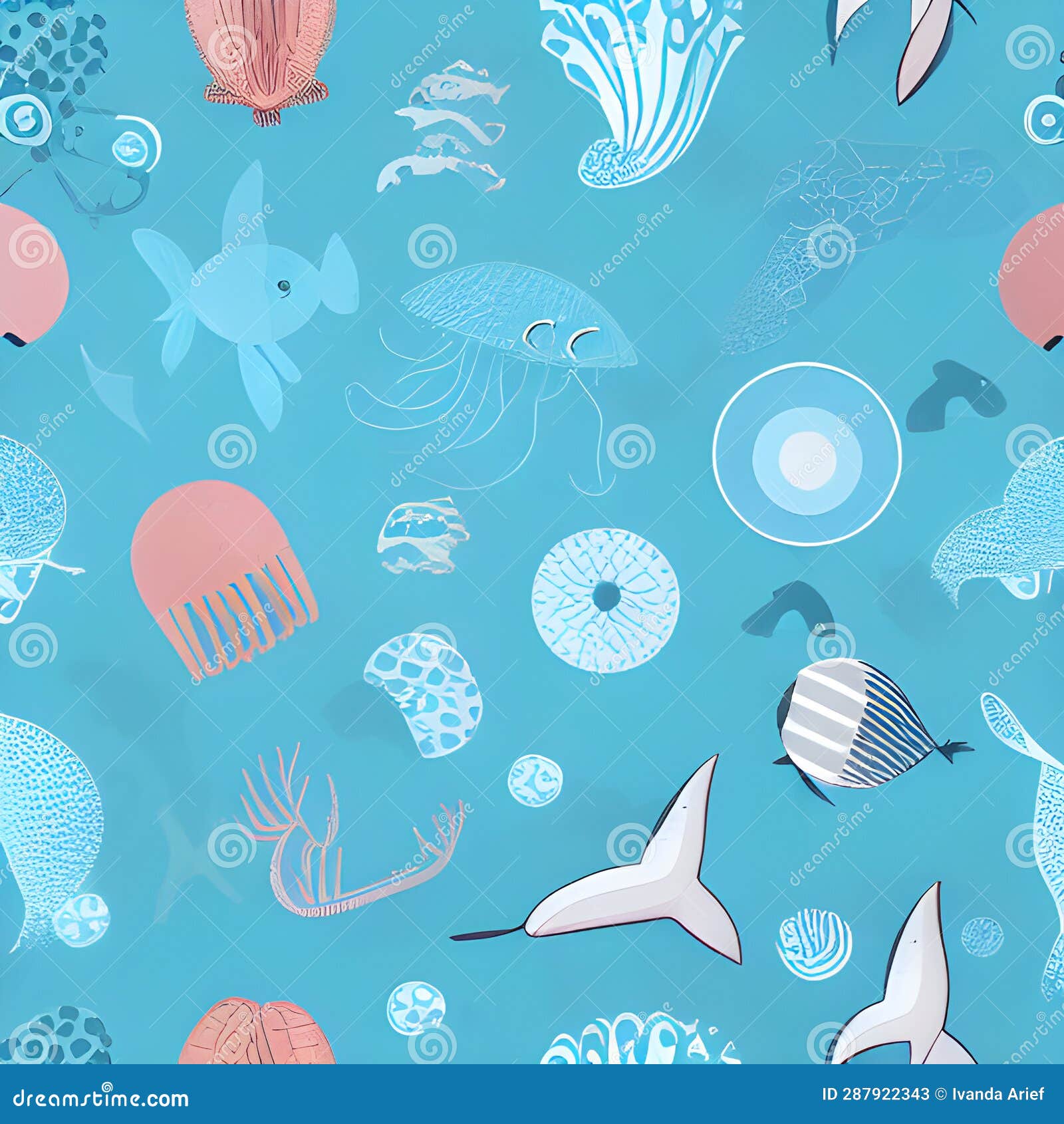 Ocean Draw Random Background, Underwater, Abstract Element Pattern ...