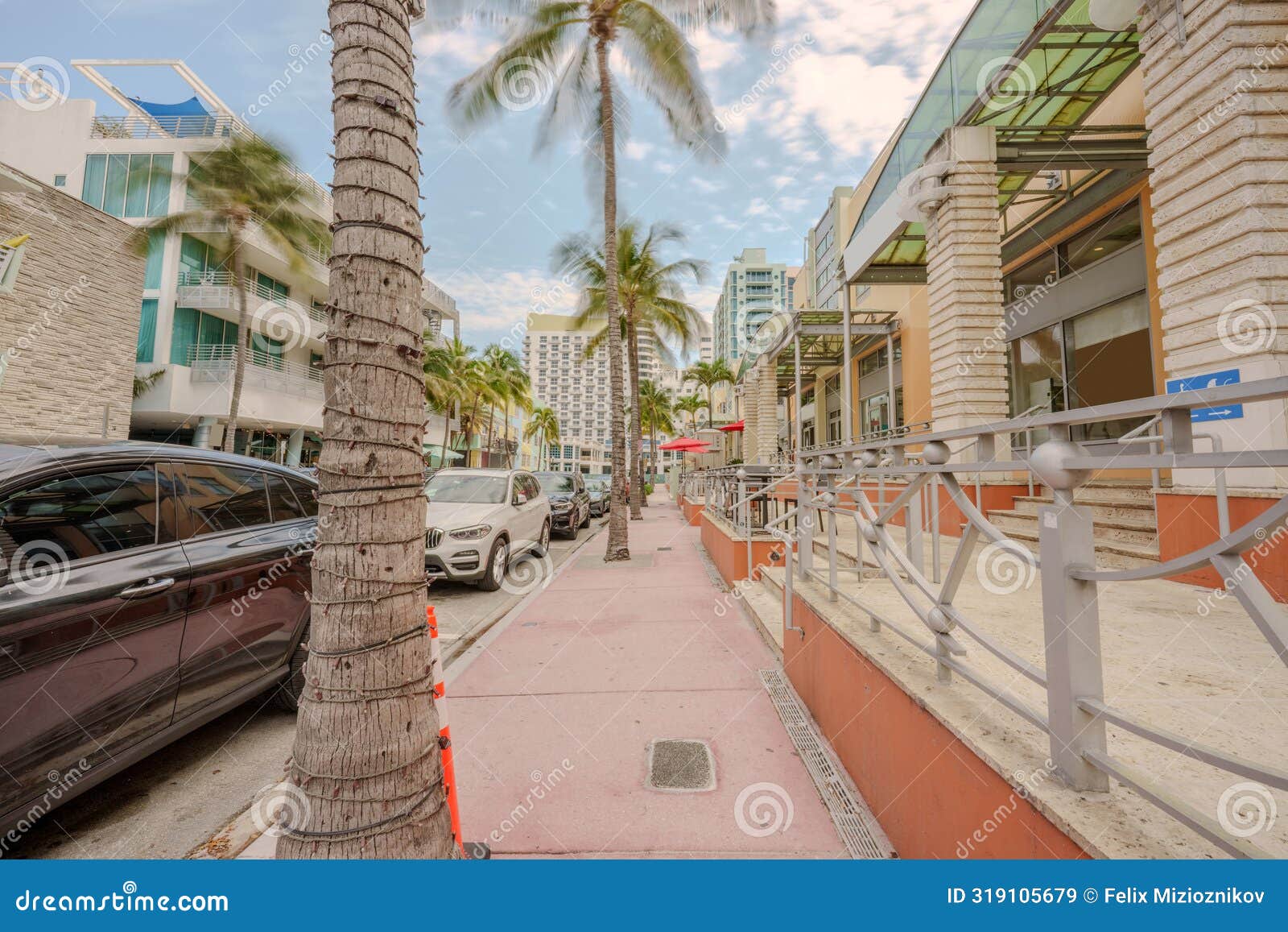 Ocean Drive Miami Beach Shot in HDR Stock Image - Image of deco ...