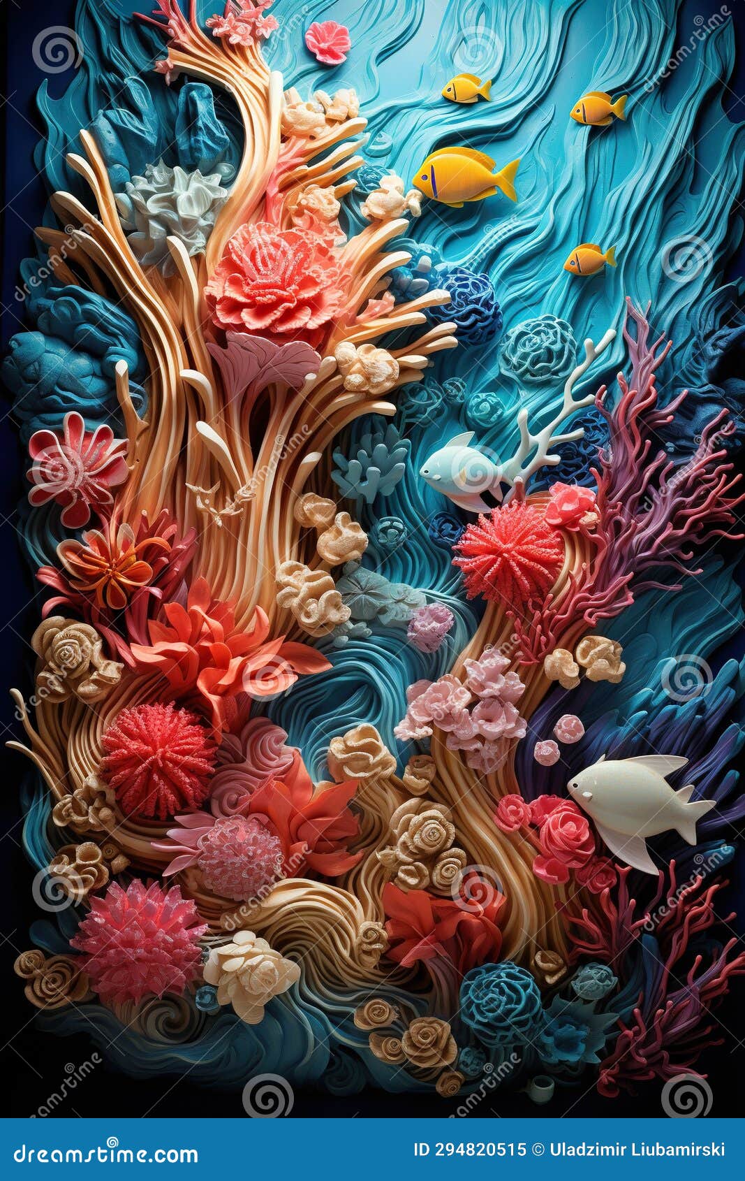 Ocean Elements. Algae, Corals, Shells and Tubulars. Marine Decorative ...