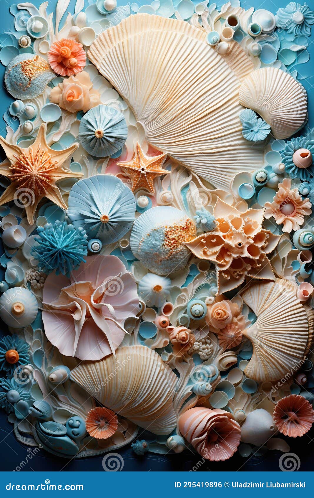 Ocean Elements. Algae, Corals, Shells and Tubulars. Marine Decorative ...