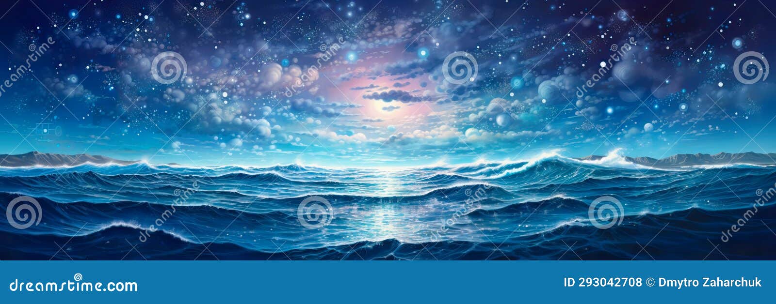 Ocean Filled with Stars and Planets, Where Constellations Mirror the ...