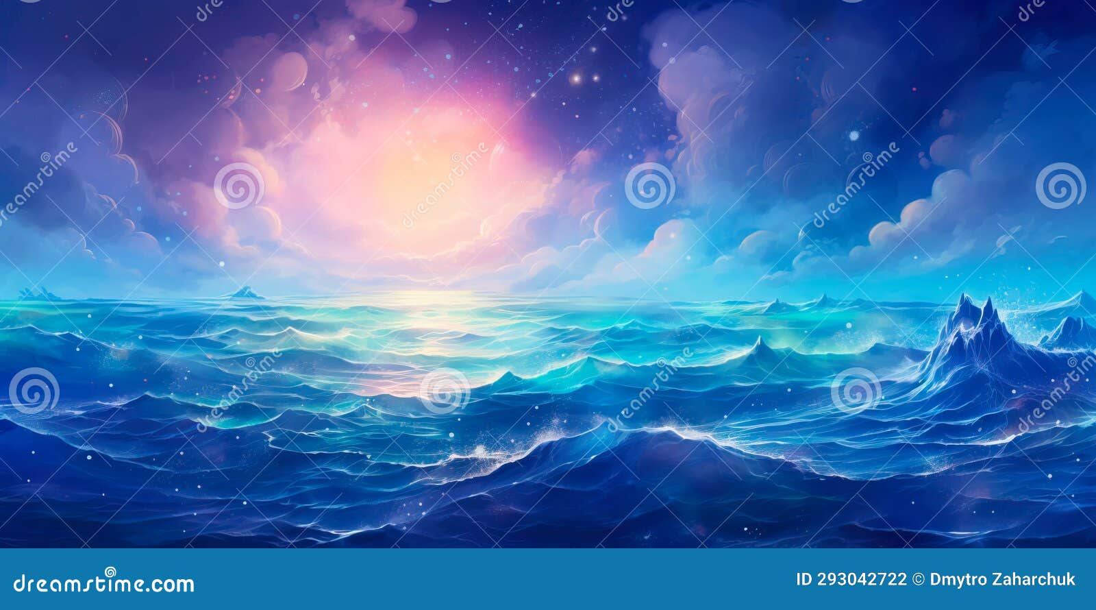 Ocean Filled with Stars and Planets, Where Constellations Mirror the ...