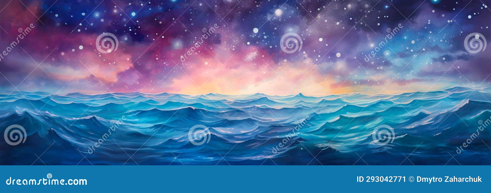 Ocean Filled with Stars and Planets, Where Constellations Mirror the ...