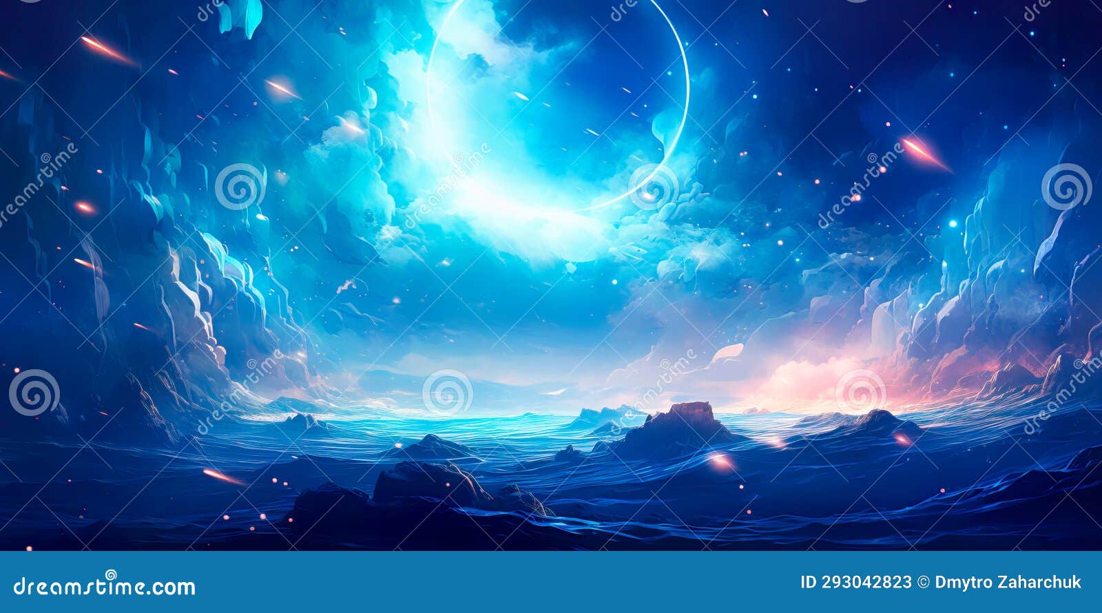 Ocean Filled with Stars and Planets, Where Constellations Mirror the ...