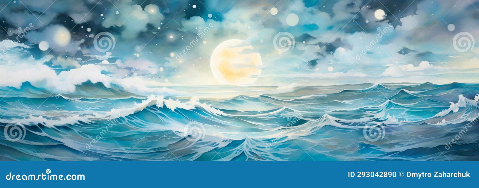 Ocean Filled with Stars and Planets, Where Constellations Mirror the ...