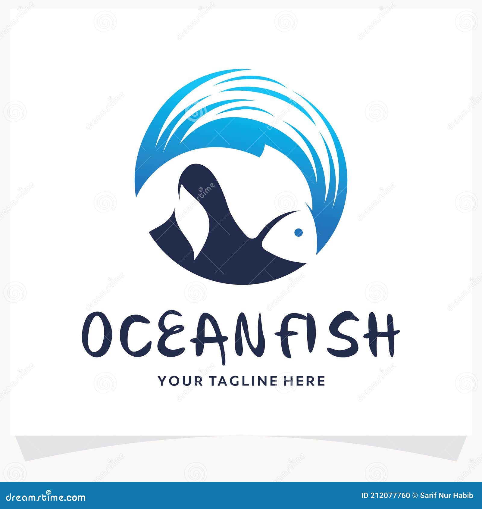 Ocean Fish Logo Design Template Inspiration Stock Vector - Illustration ...