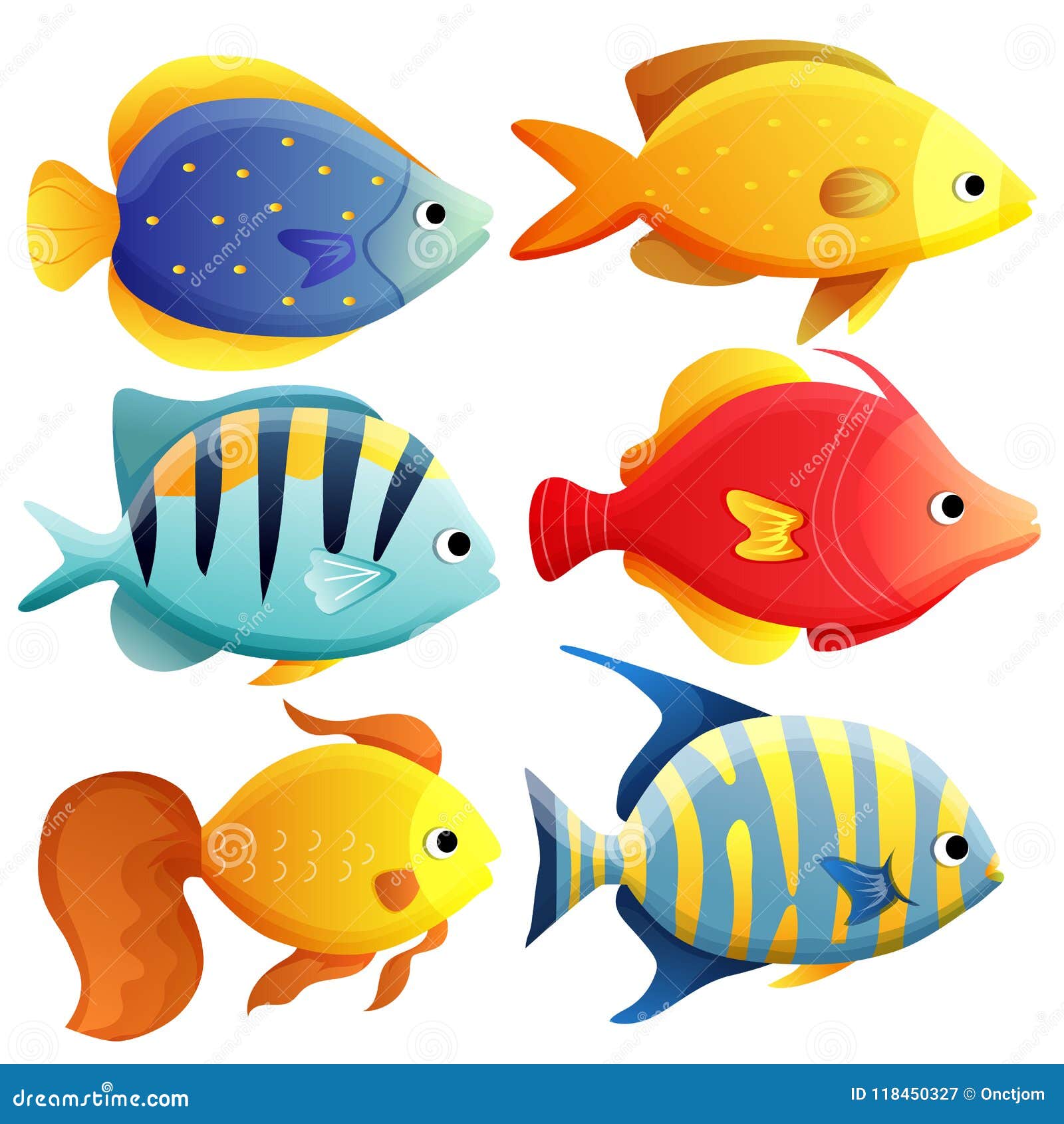 Ocean fish set stock vector. Illustration of colorful - 118450327