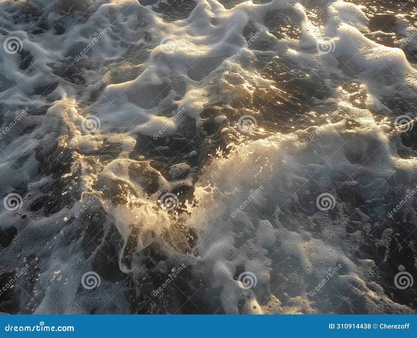 Ocean Foam at Sunset stock photo. Image of bright, water - 310914438