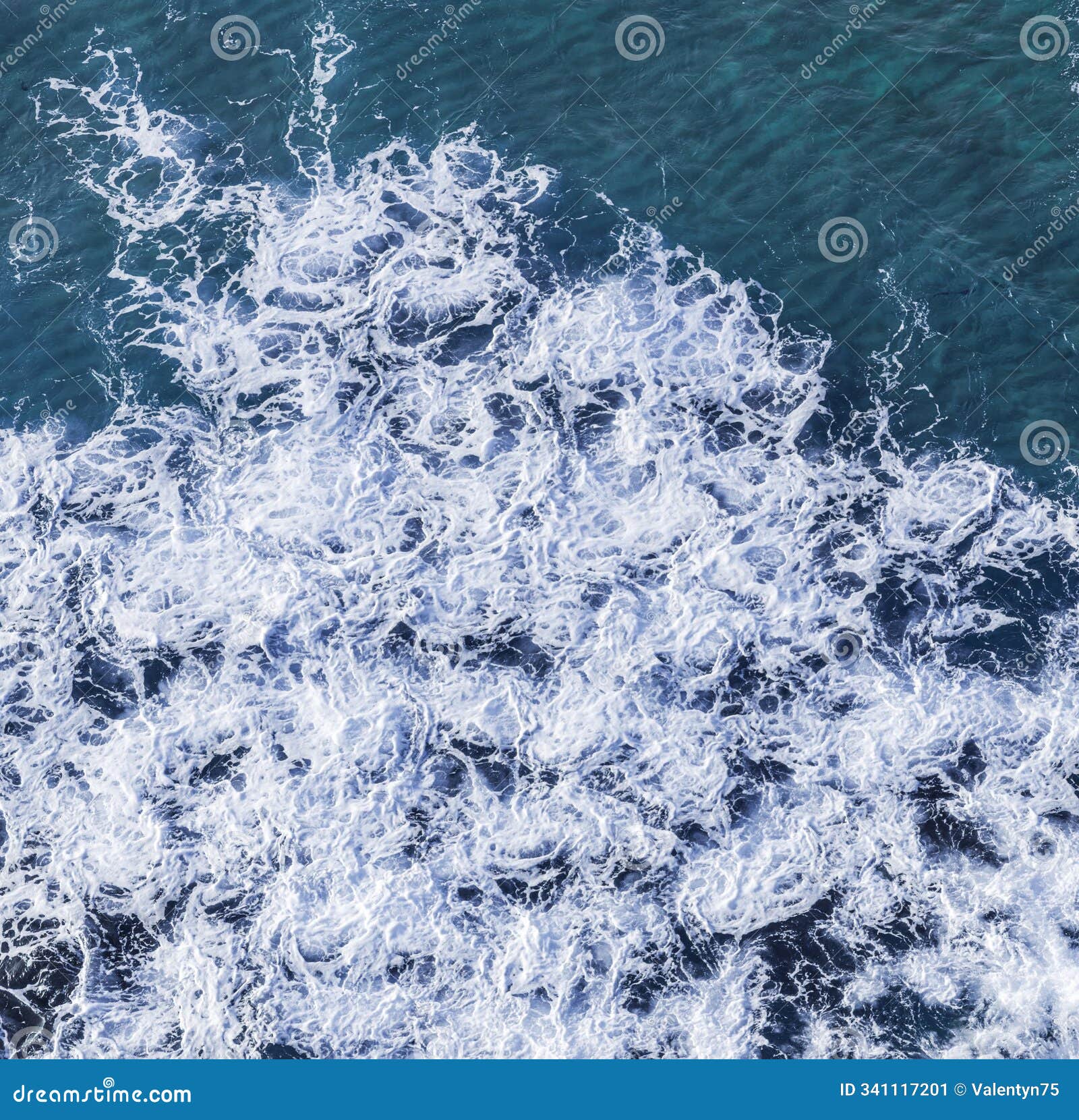 Ocean Foamy Pattern on Water Surface. Top View Stock Image - Image of ...