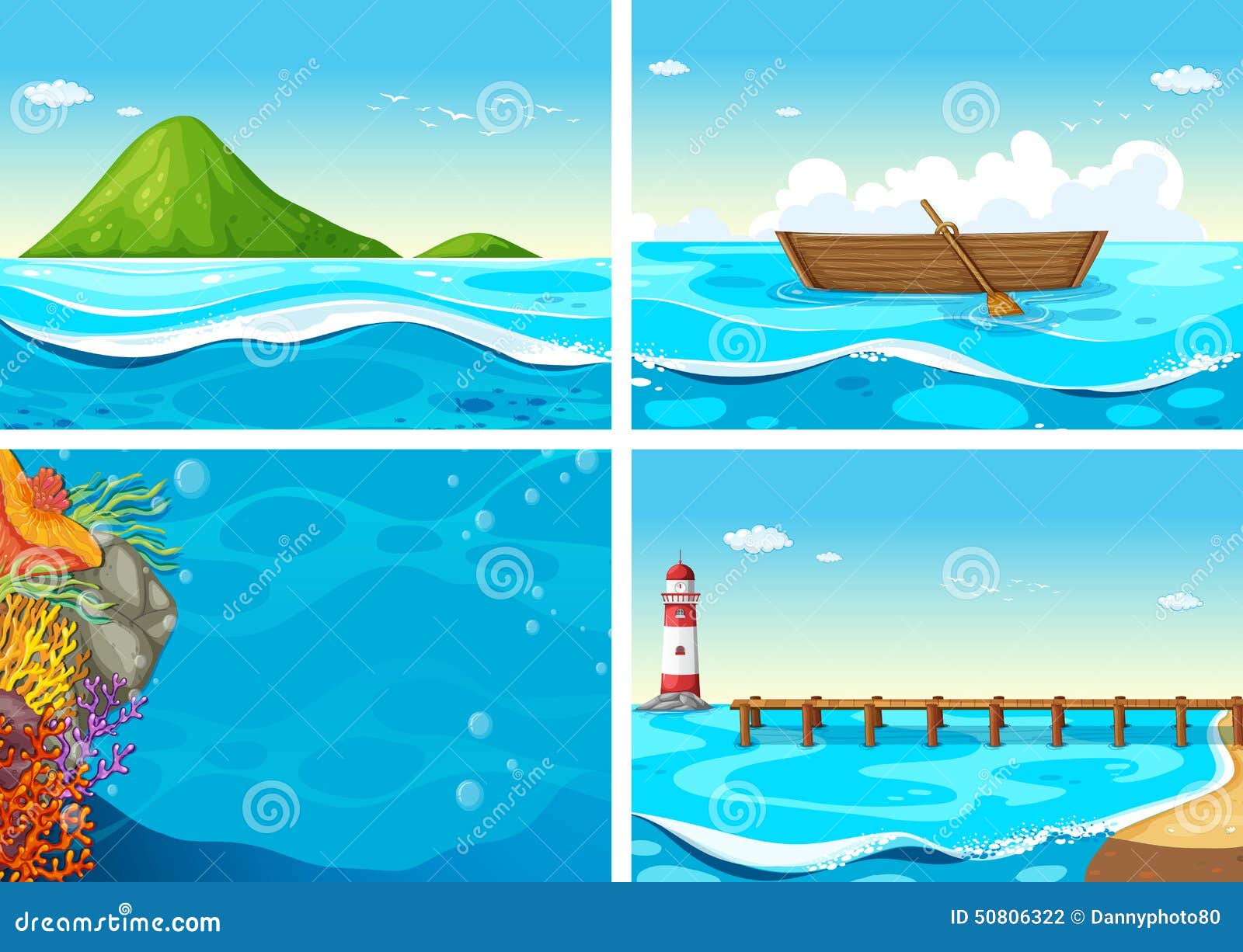 Ocean stock vector. Illustration of bubble, beach, natural - 50806322