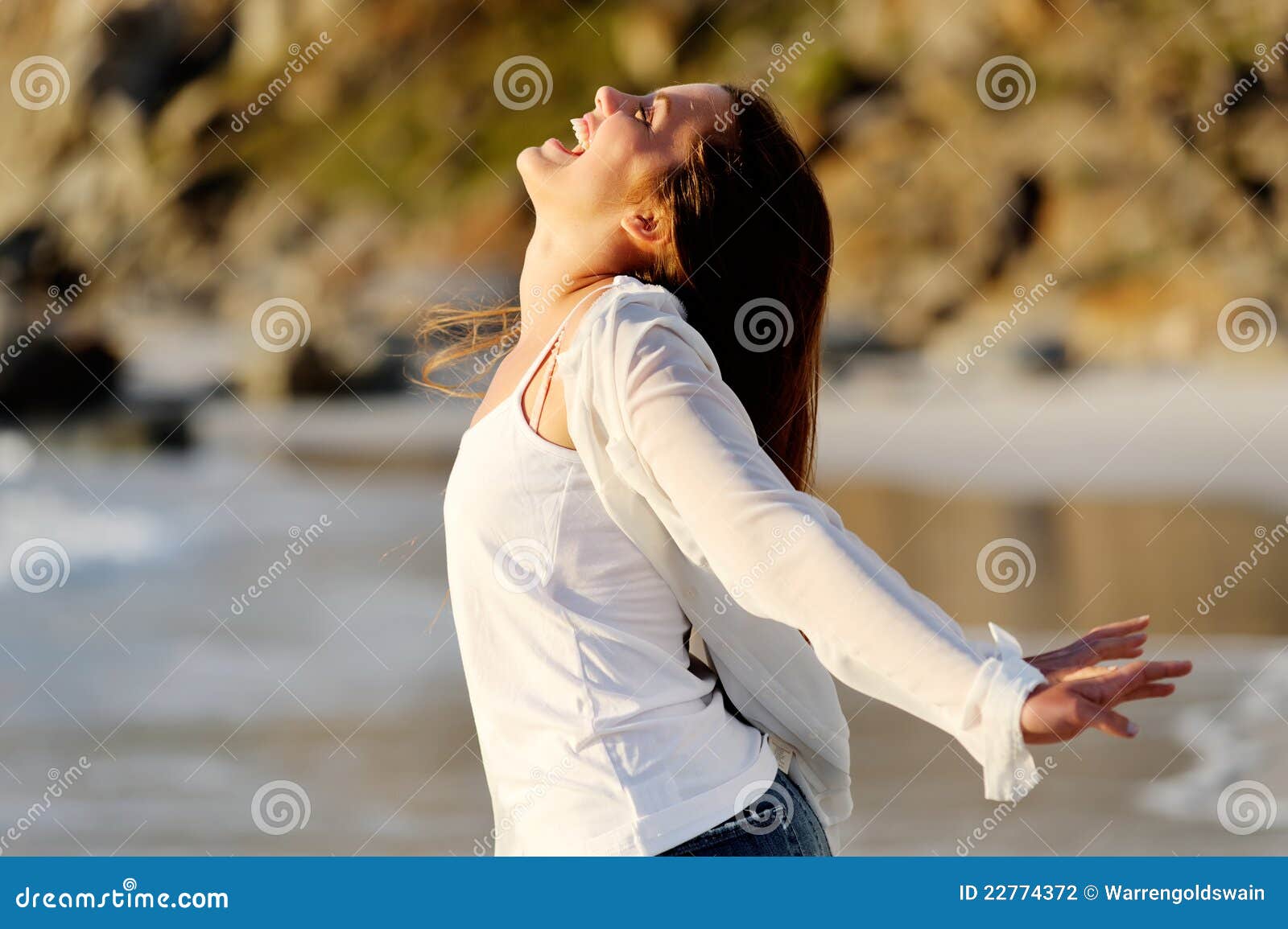 Ocean freedom girl stock photo. Image of enjoy, joyful - 22774372