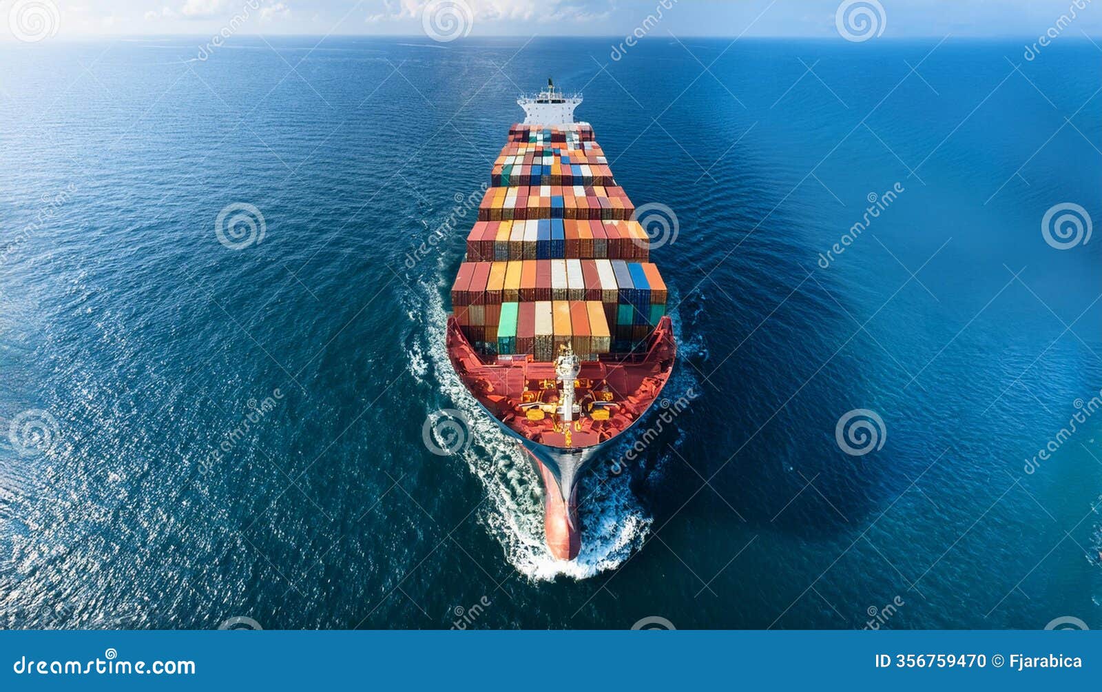 Ocean Freighter with Containers Stock Illustration - Illustration of ...