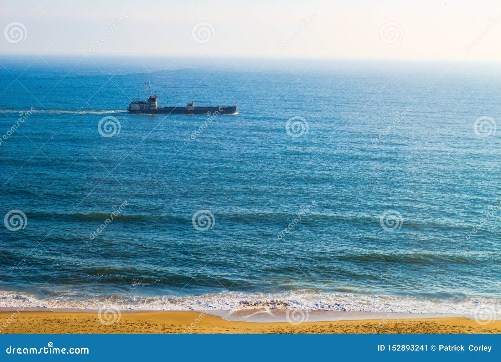 Ocean Front View from VA Beach Stock Image - Image of waves, boat ...