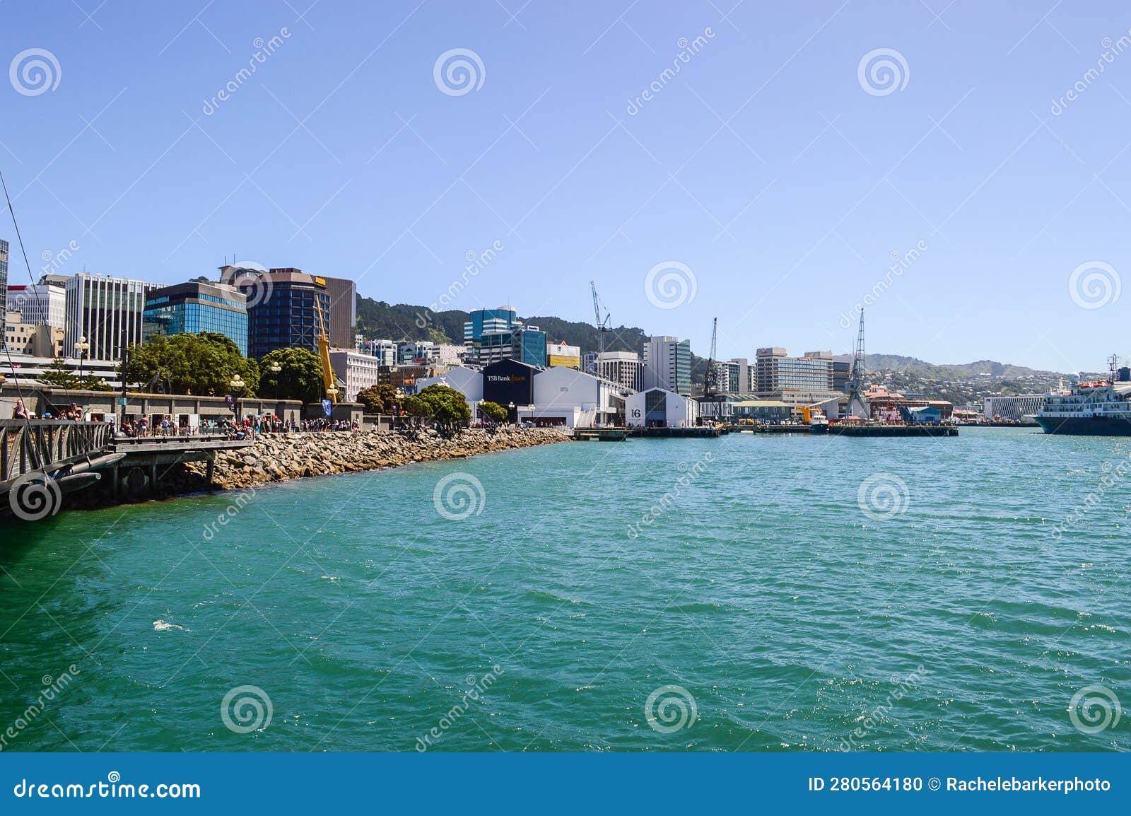 Ocean Front Wellington Skyline Stock Photo - Image of blue, wellington ...