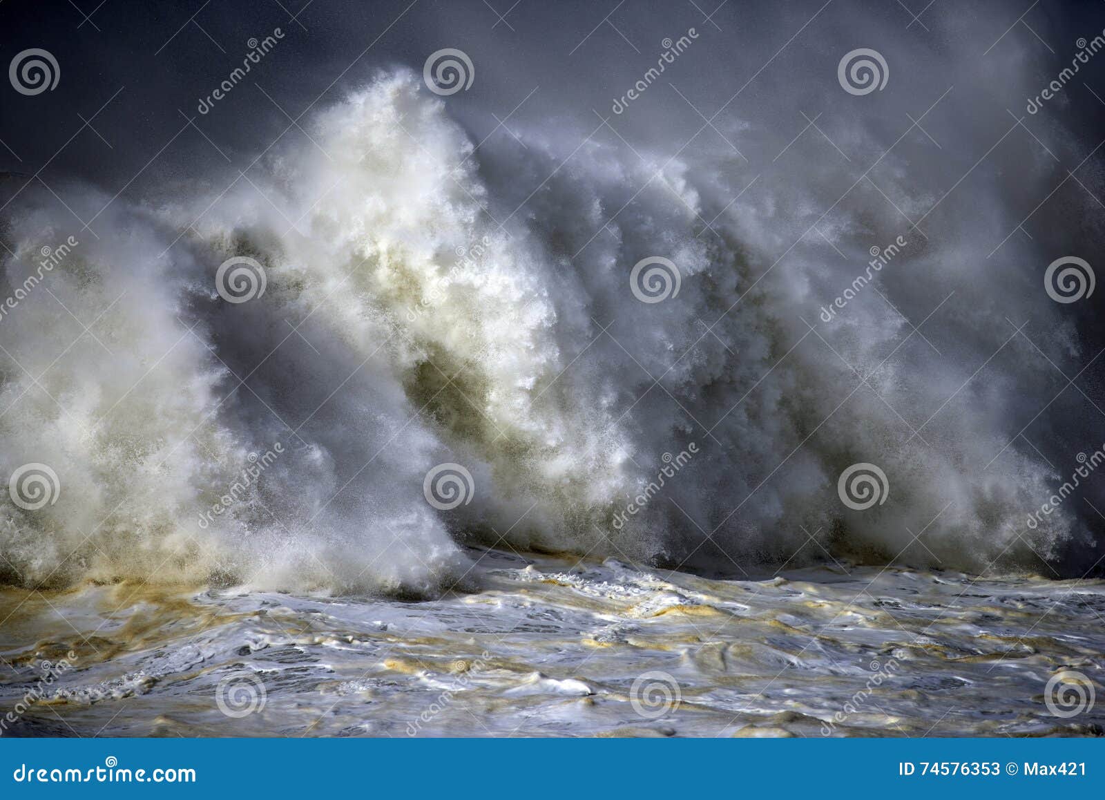 Crashing giant wave stock image. Image of ocean, explodes - 74576353