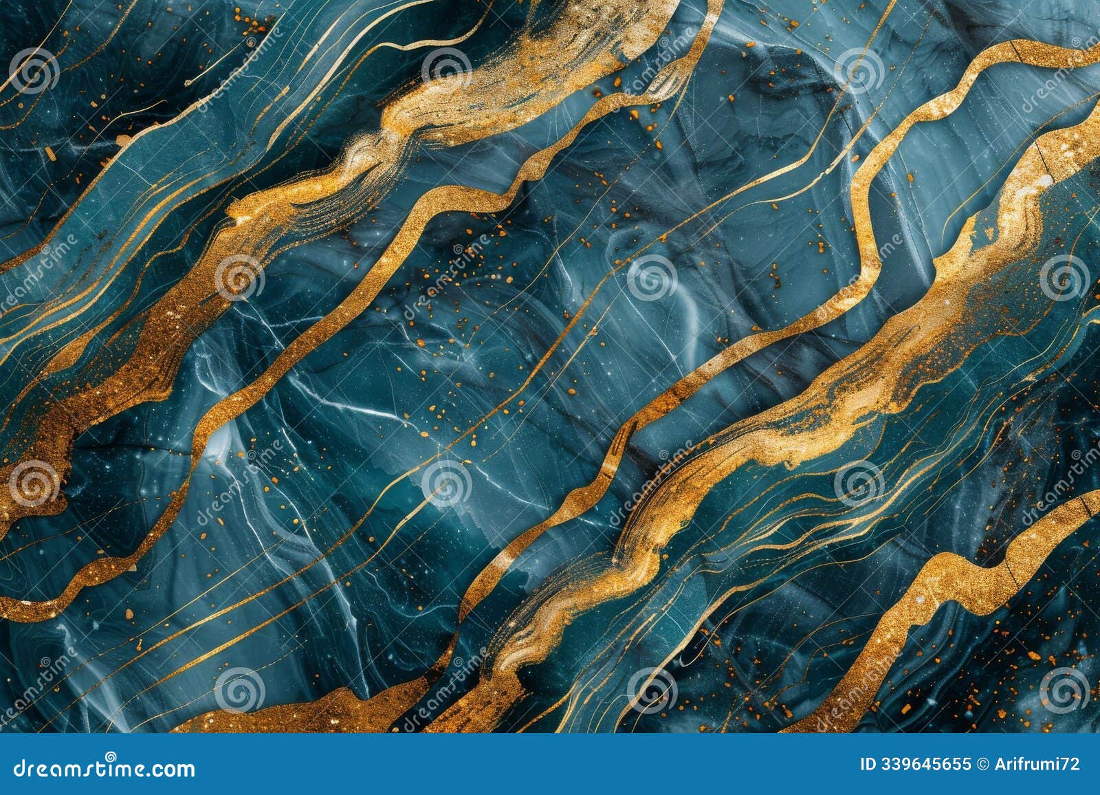 Ocean and Gold Line Marble Stone and Luxury Wall Texture Background ...
