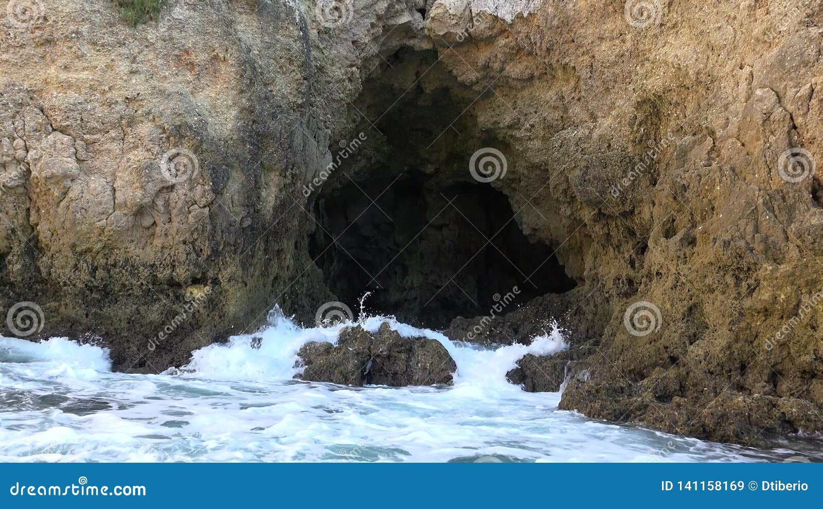 Ocean grotto or cave stock video. Video of grottos, pacific - 141158169