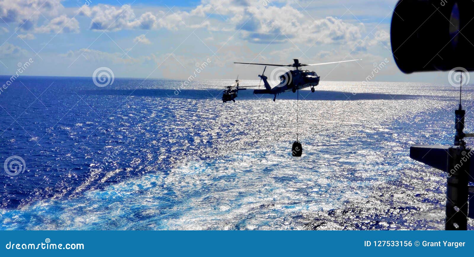 Ocean Helicopters stock photo. Image of navy, ocean - 127533156