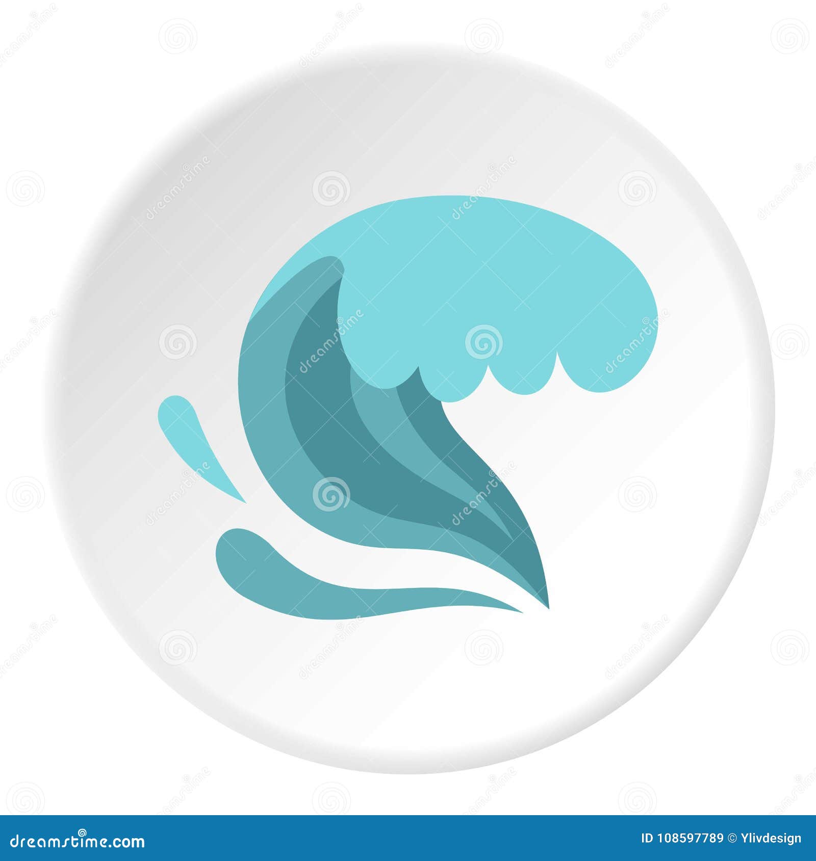 Ocean icon circle stock vector. Illustration of splash - 108597789