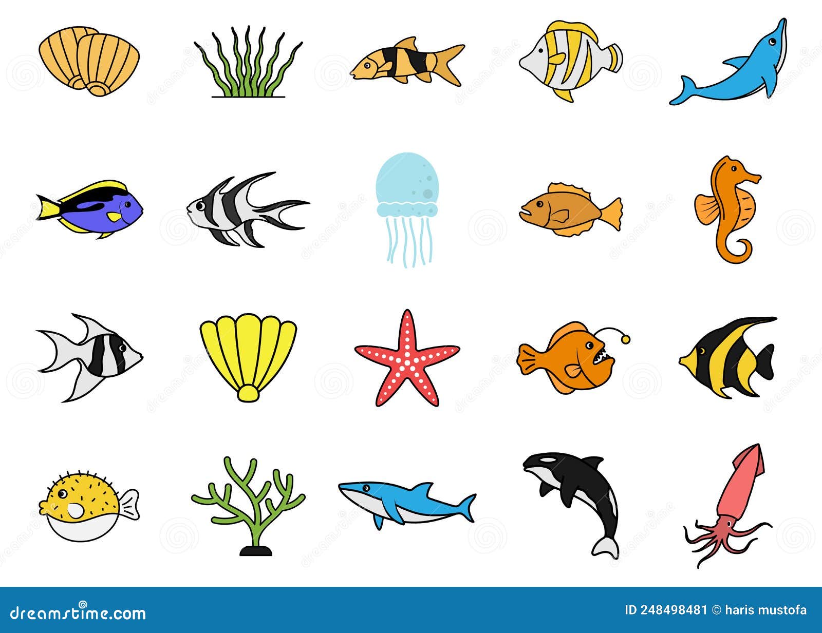 Ocean Icon Set Design Template Vector Illustration Stock Vector ...