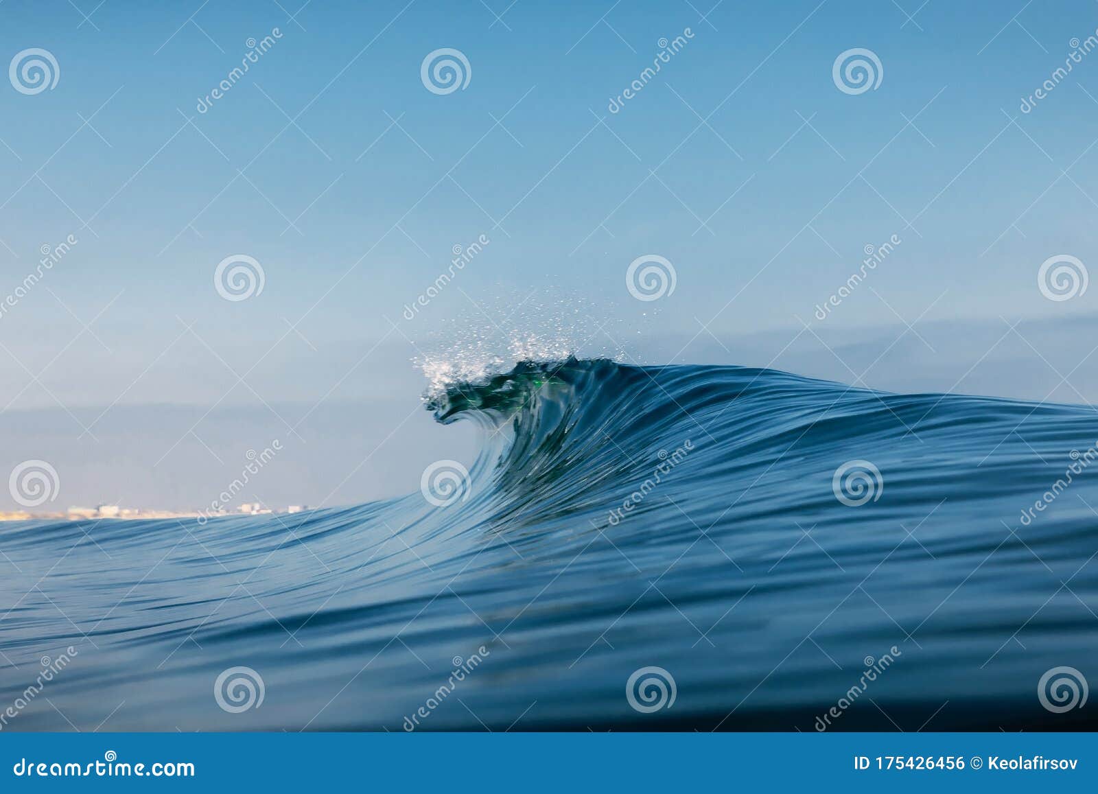 Ocean Ideal Wave in Ocean. Breaking Blue Wave Stock Photo - Image of ...