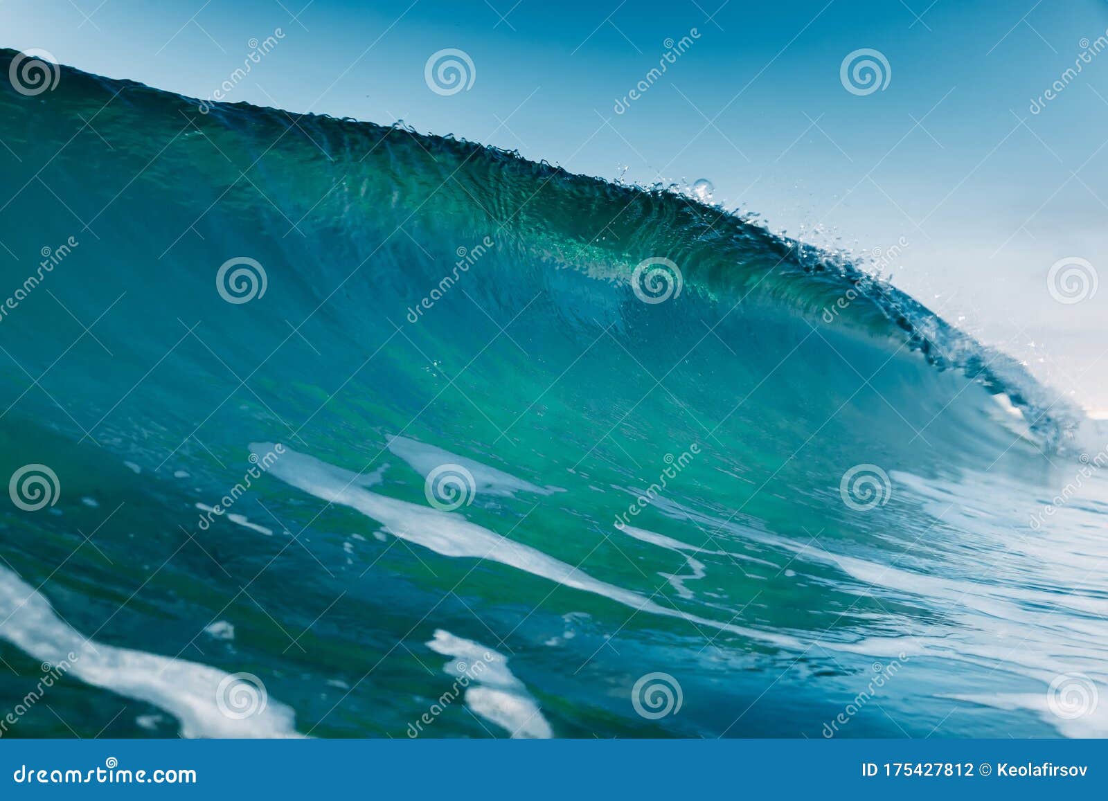 Ocean Ideal Wave in Ocean. Breaking Blue Wave Stock Photo - Image of ...
