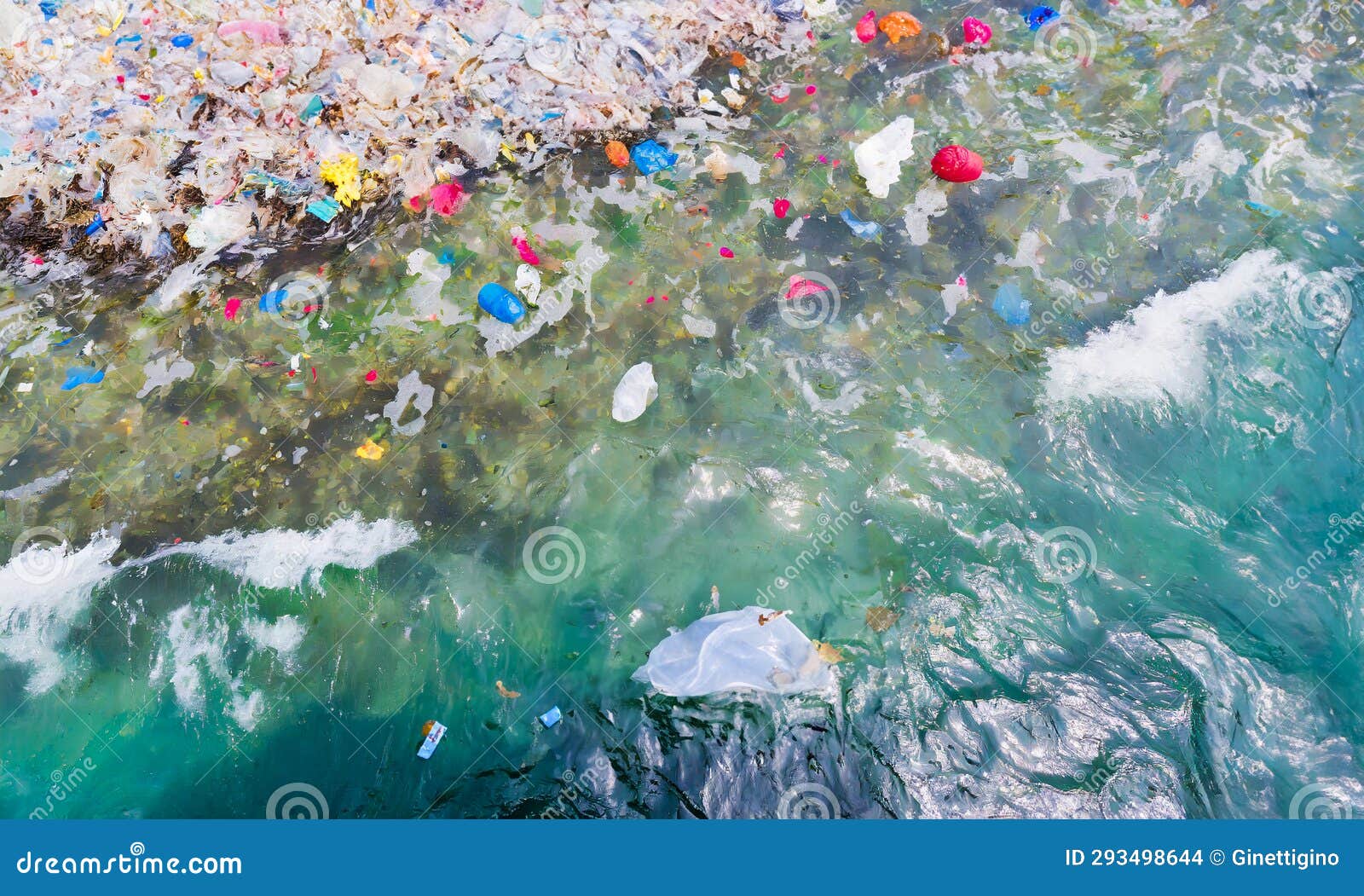 Ocean And Coasts Infested With Plastic Waste And Microplastics Stock ...