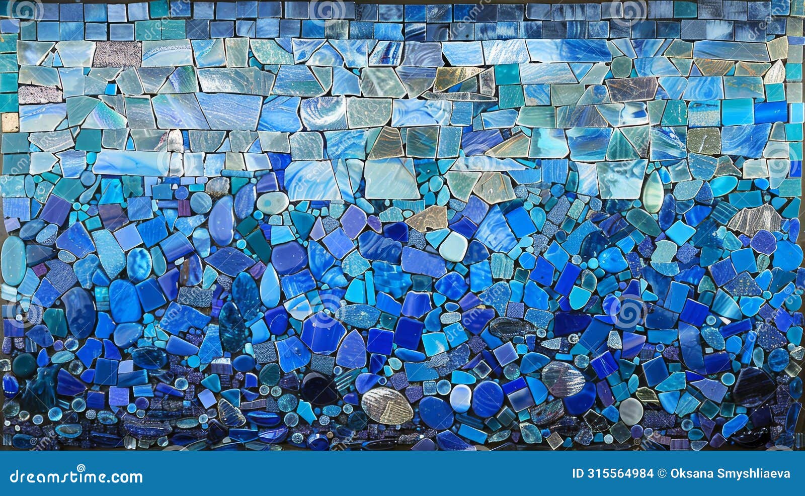 Ocean-Inspired Blue Mosaic Tile Texture for Artistic Backgrounds Stock ...