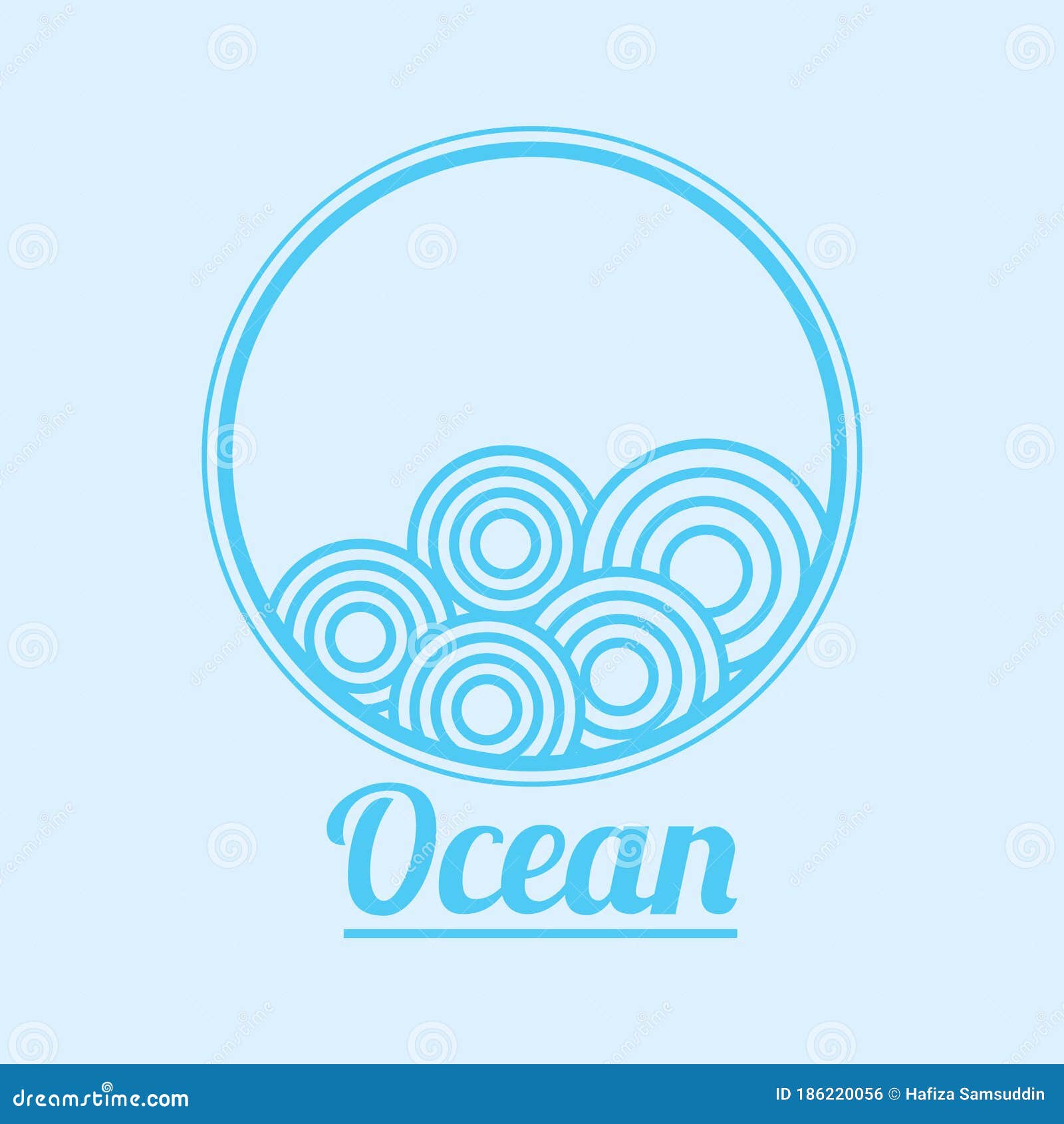 Ocean Label. Vector Illustration Decorative Design Stock Vector ...