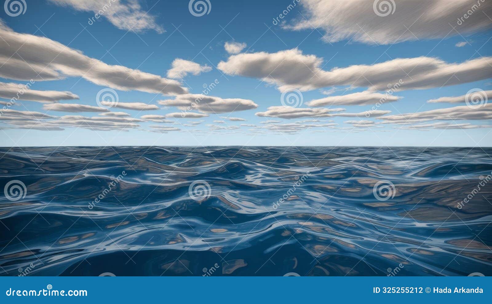 An Ocean Landscape with Continuous Water Waves, Complemented by a Blue ...