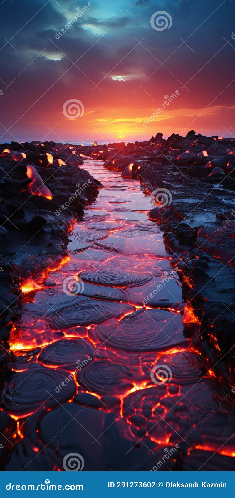 Ocean Of Lava Wallpaper Vertical Stock Photography | CartoonDealer.com ...