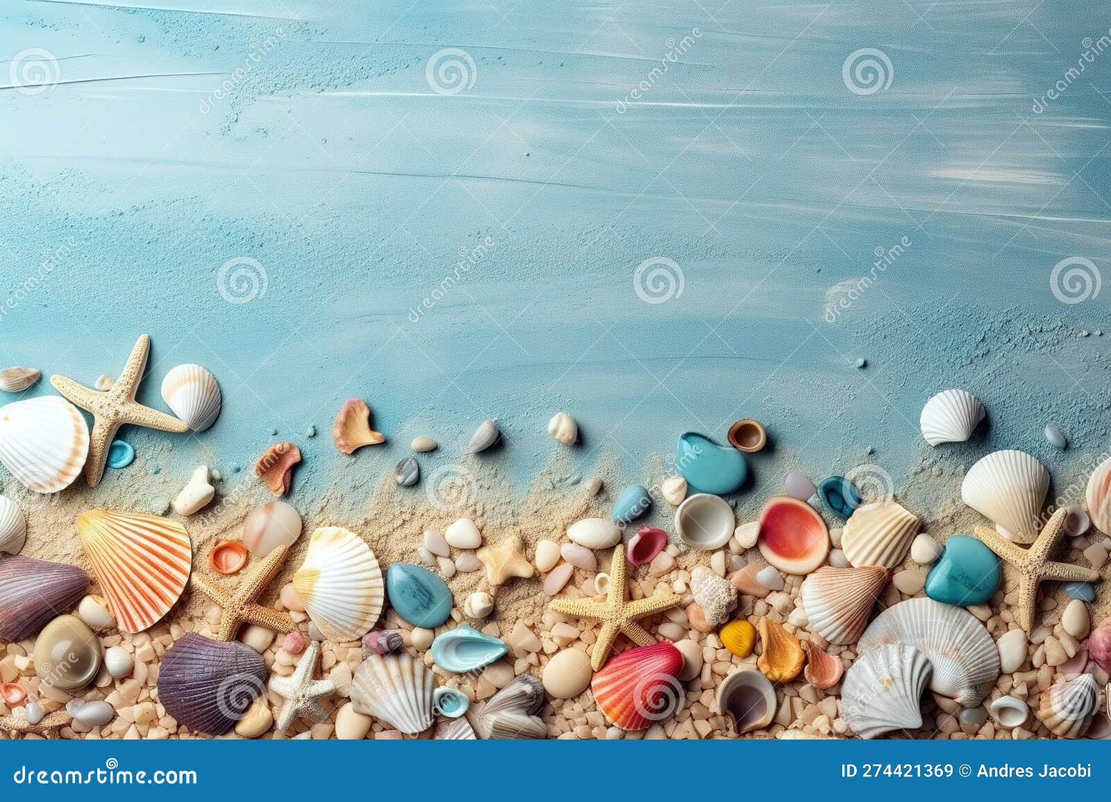 Ocean Layout Frame with Light Blue Background and Copy Space Stock ...