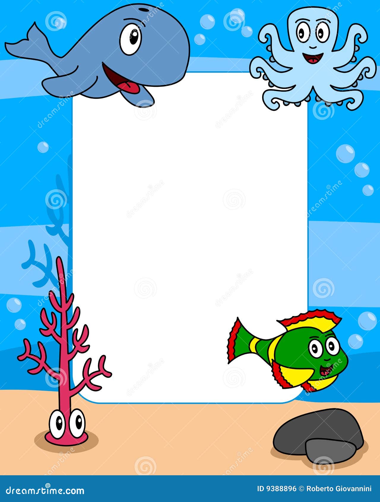 Ocean Life Photo Frame [2] stock vector. Illustration of fauna - 9388896