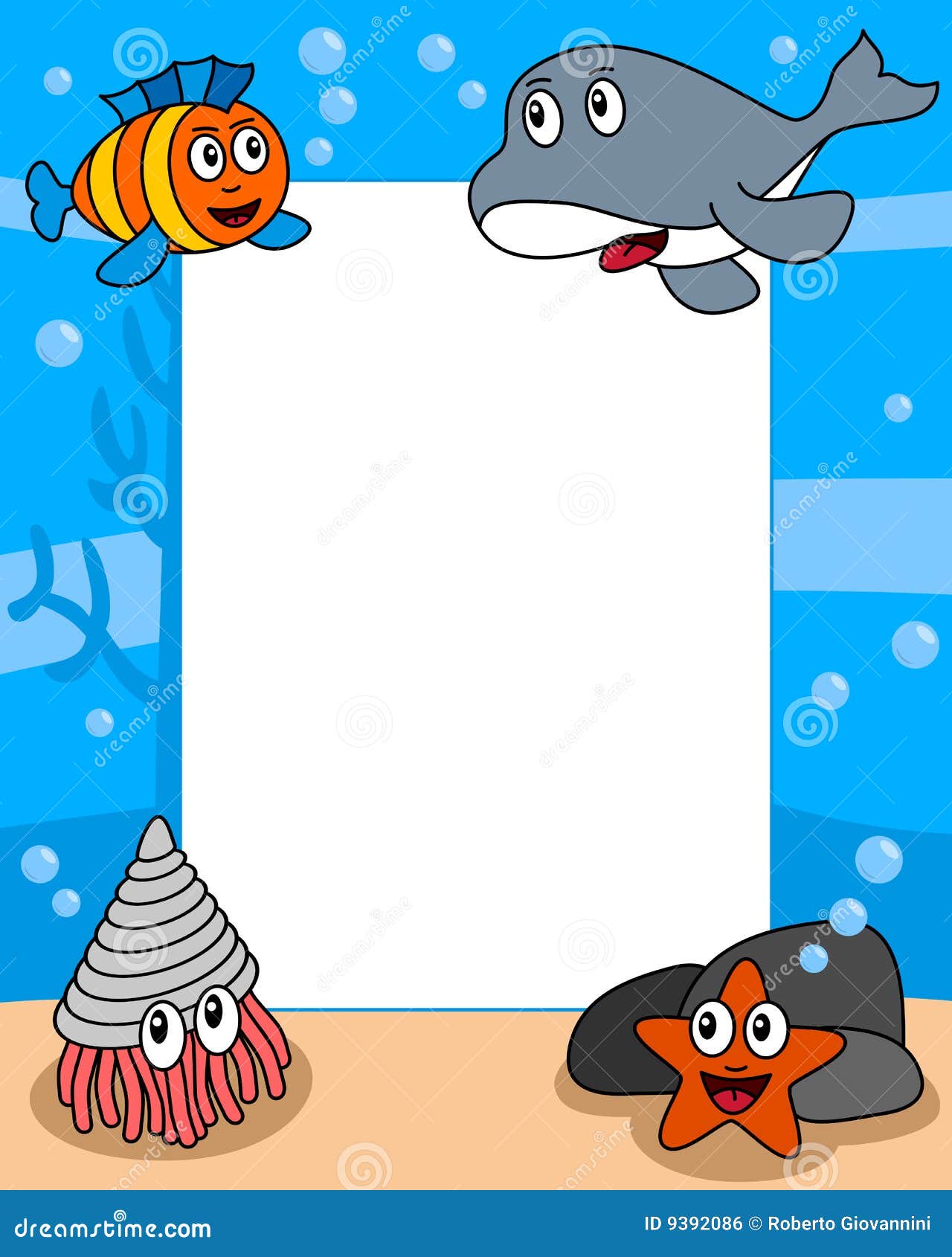 Ocean Life Photo Frame [4] stock vector. Illustration of artistic - 9392086