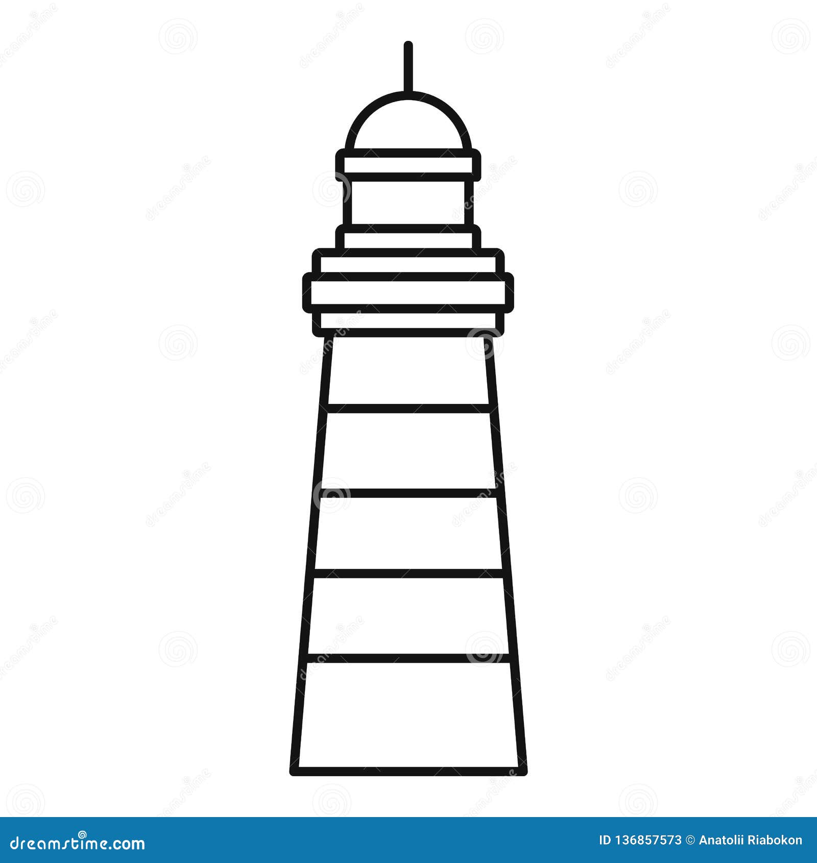 Ocean Lighthouse Icon, Outline Style Stock Vector - Illustration of ...