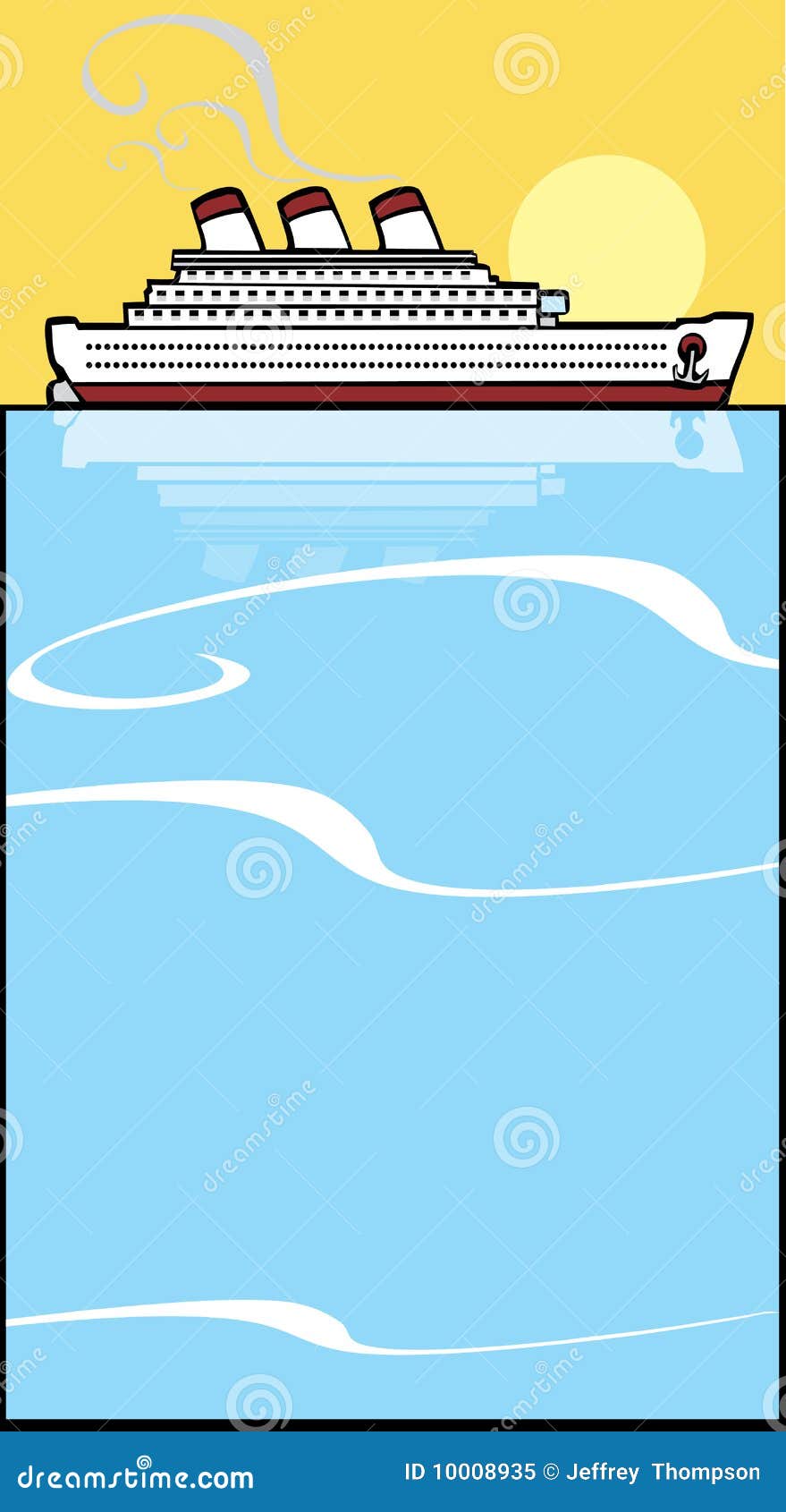 Ocean Liner And The Megalodon Shark Royalty-Free Cartoon ...