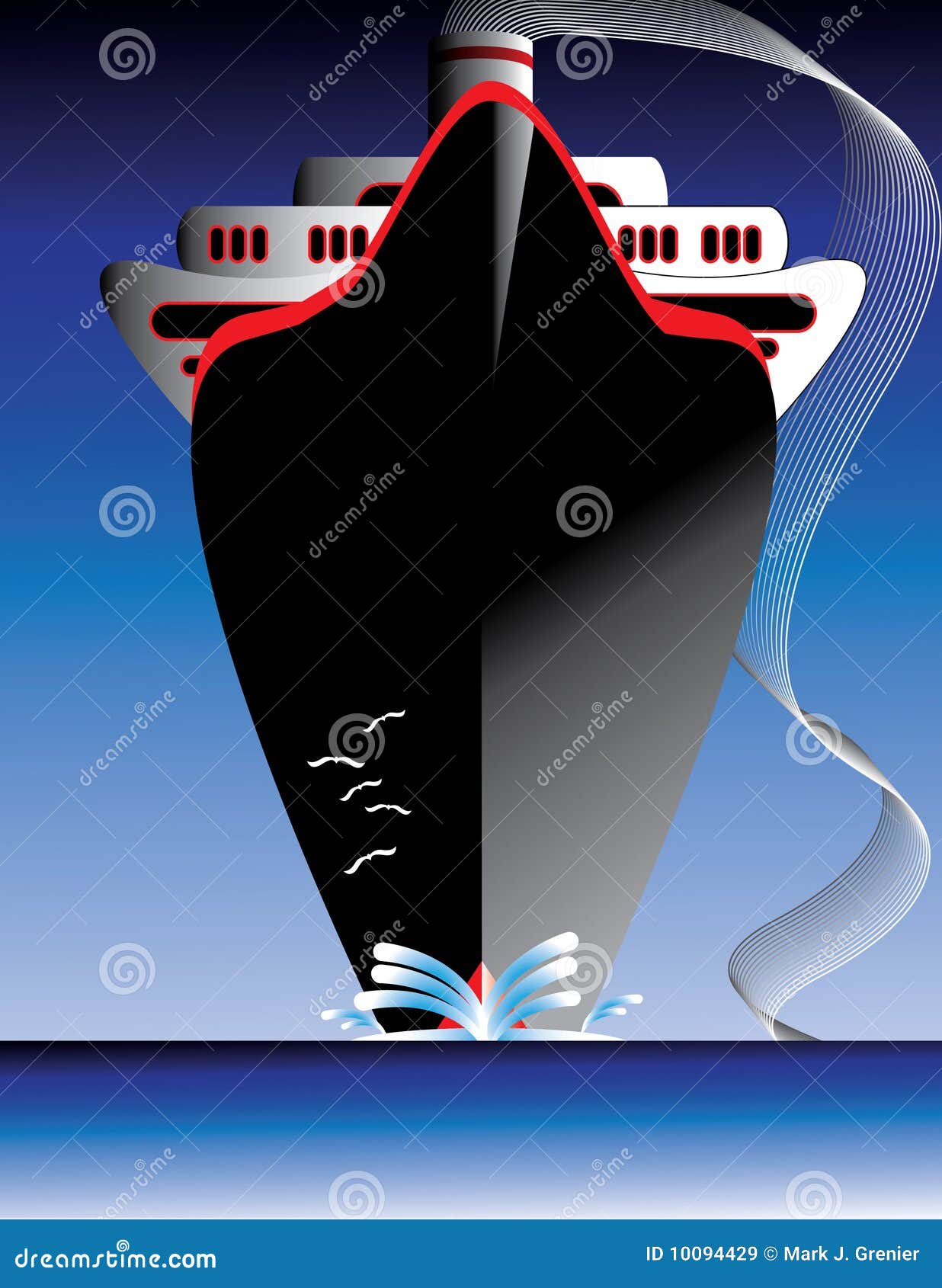 Ocean Liner stock vector. Illustration of journey, vessel - 10094429