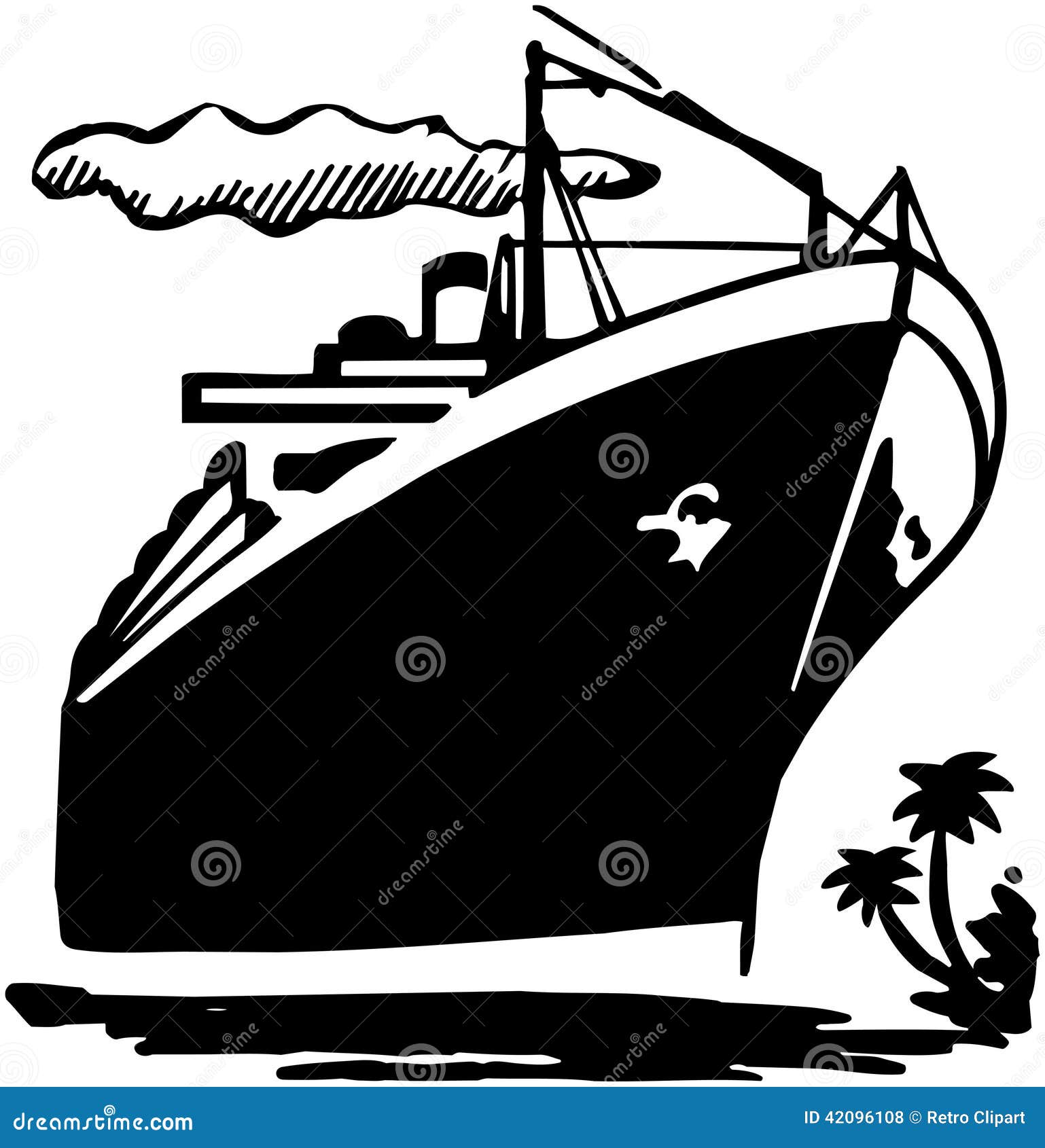 Ocean Liner stock vector. Illustration of boats, nostalgia - 42096108