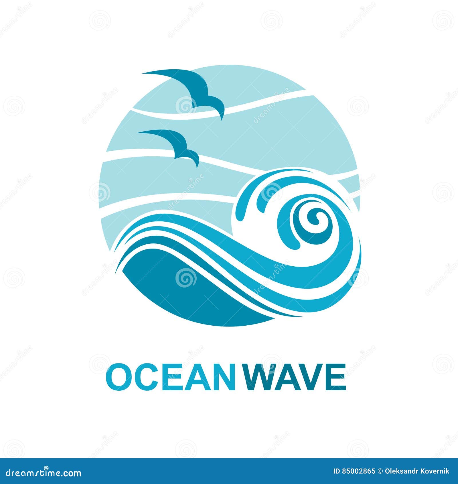 Ocean Logo Design Cartoon Vector | CartoonDealer.com #85002865