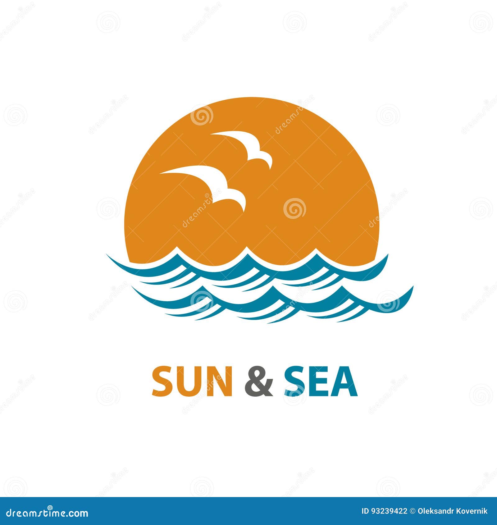 Ocean logo design stock vector. Illustration of gull - 93239422