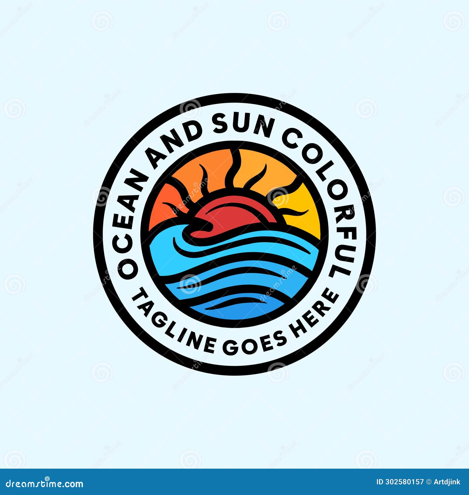 Ocean Logo Symbol Design Illustration Vector Icon Emblem Stock Vector ...