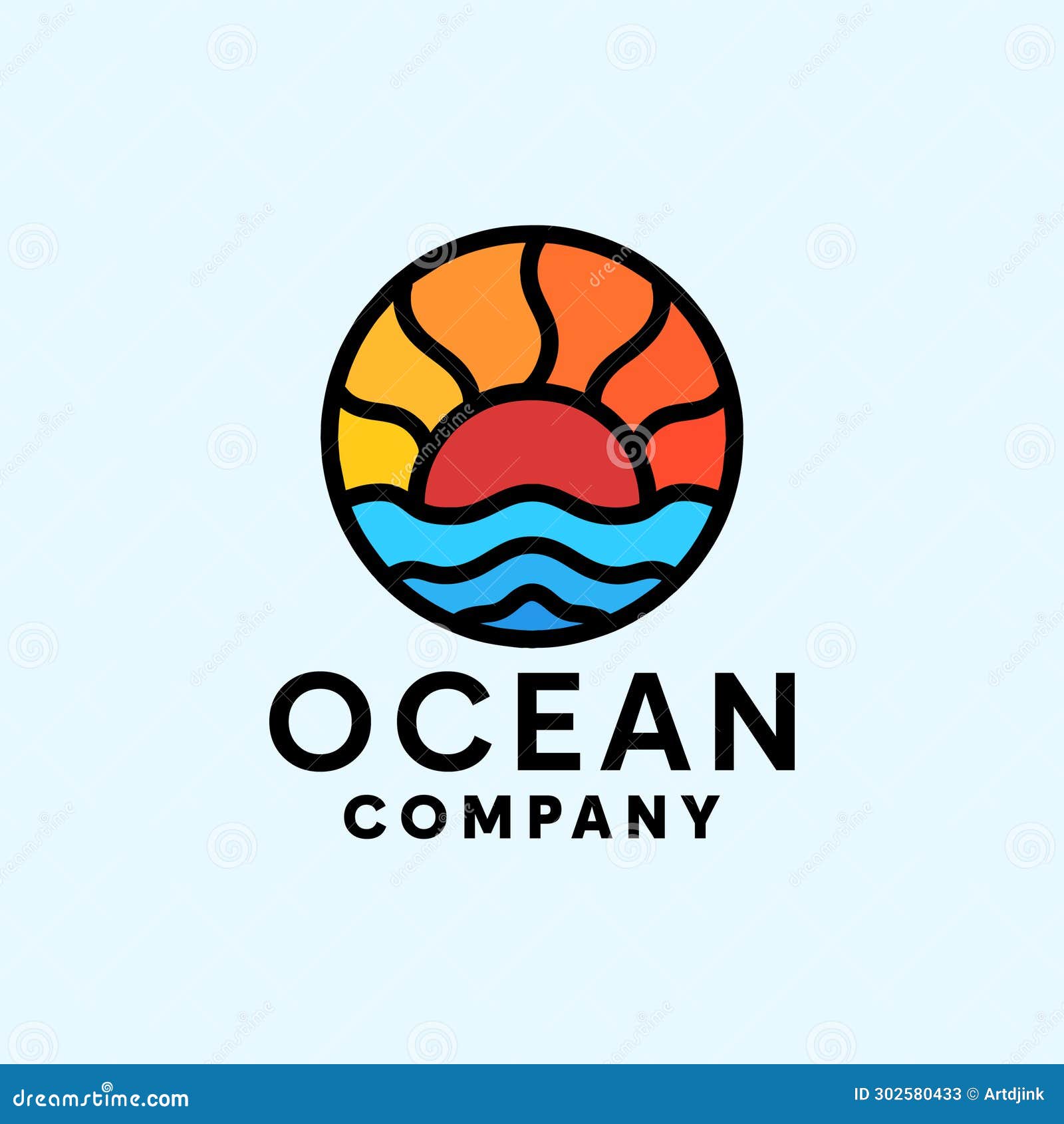 Ocean Logo Symbol Design Illustration Vector Icon Emblem Stock Vector ...