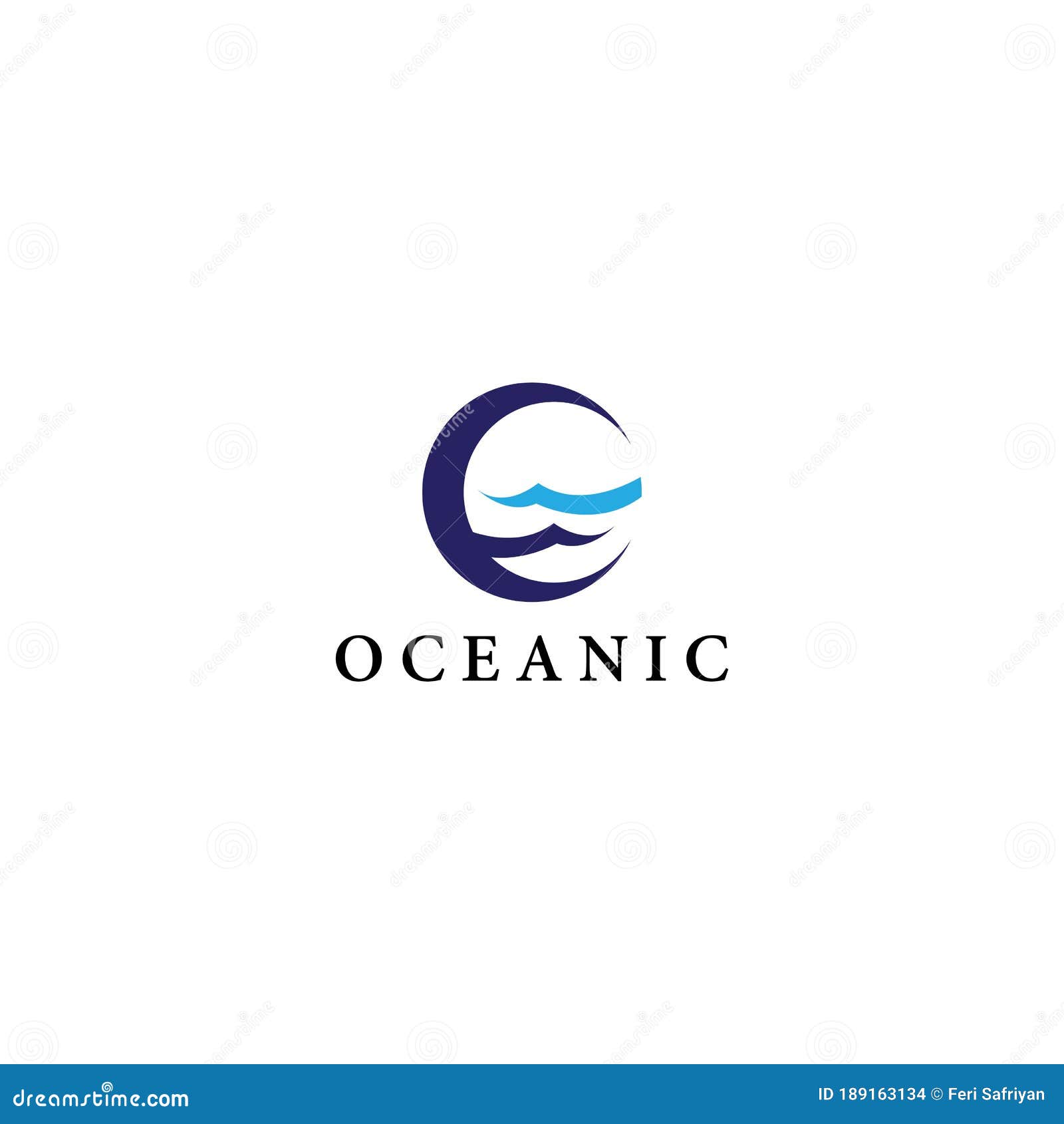 Ocean logo vector stock vector. Illustration of white - 189163134