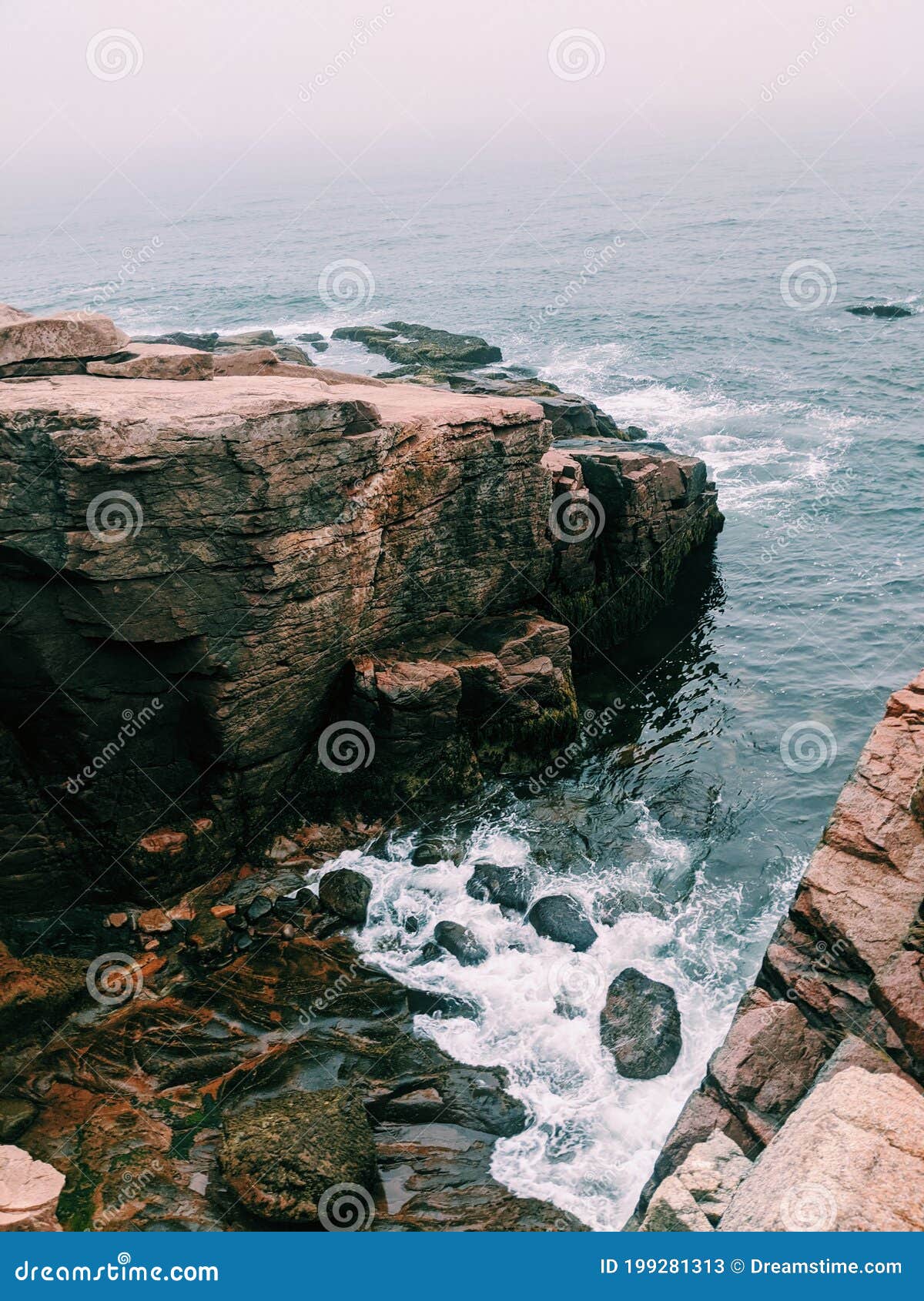 Ocean in Maine stock image. Image of tower, terrain - 199281313