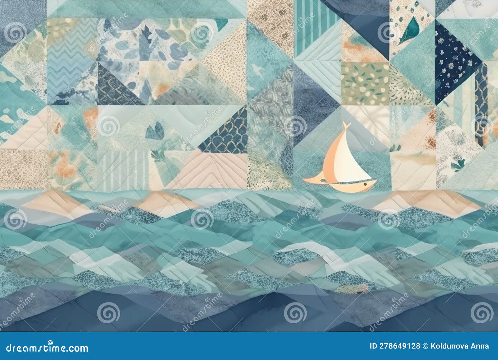 Ocean Mock Up Design with Patchwork Details, Concept of Texture ...
